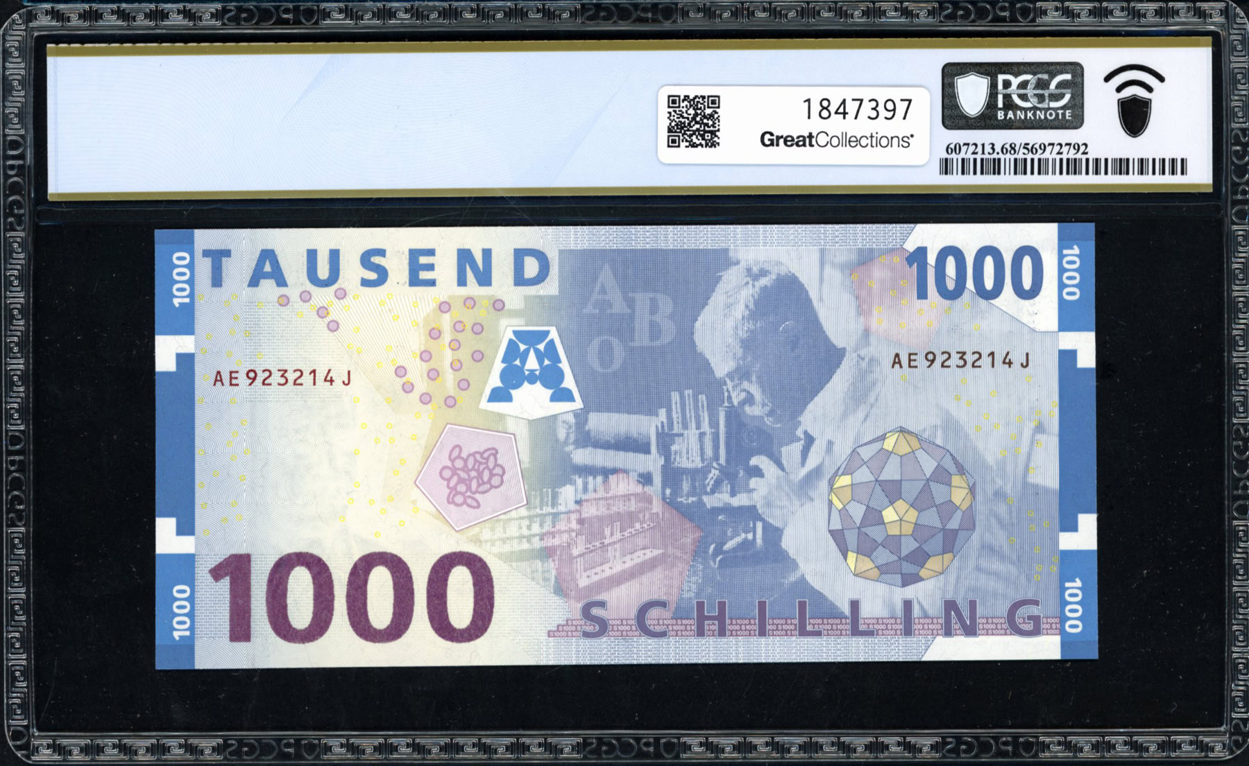 Austria 1997 1,000 Schilling Austrian National Bank Note SCWPM-155 PCGS ...