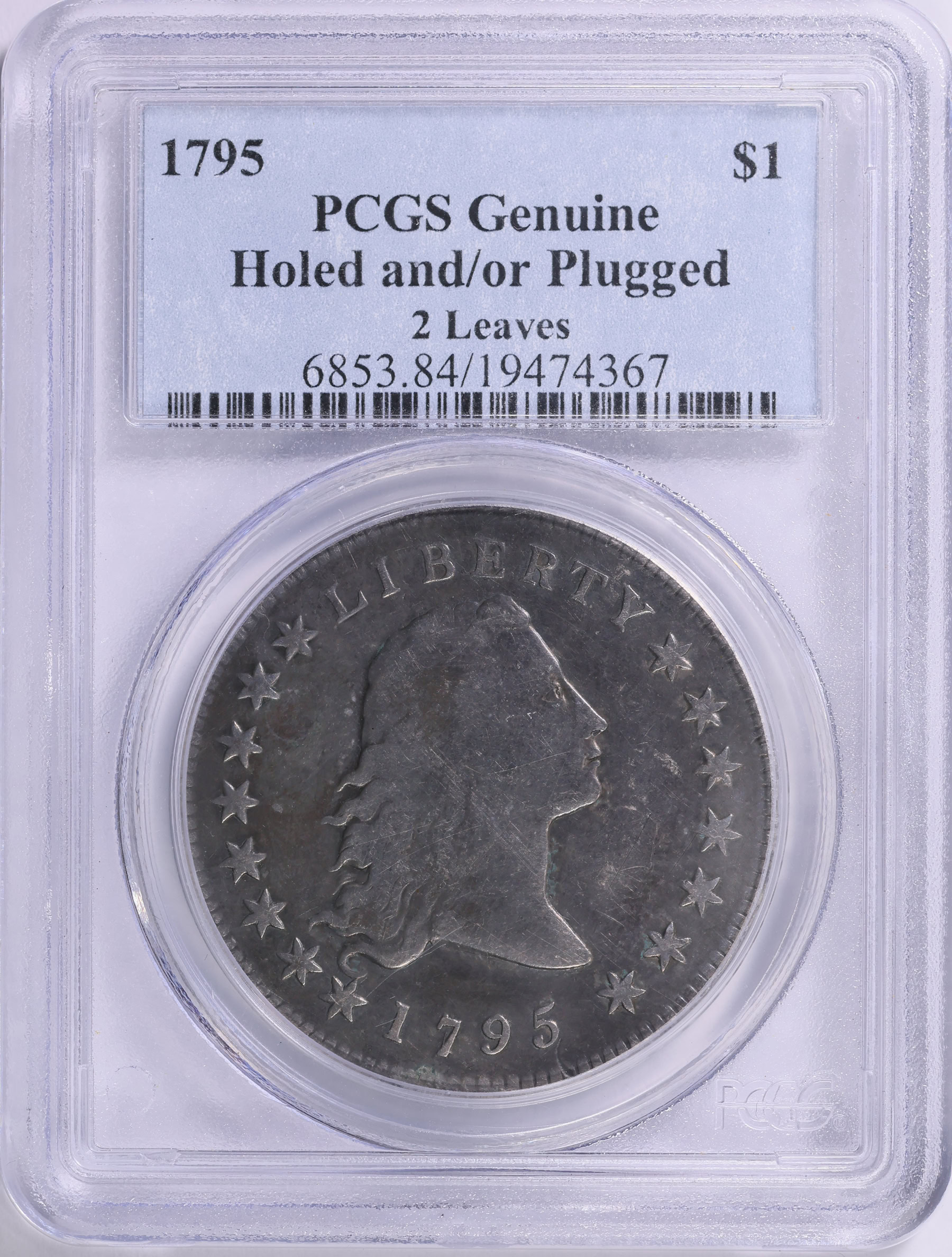 1795 Flowing Hair Silver Dollar 2 Leaves PCGS Genuine (Item 1847491) | GreatCollections Coin ...