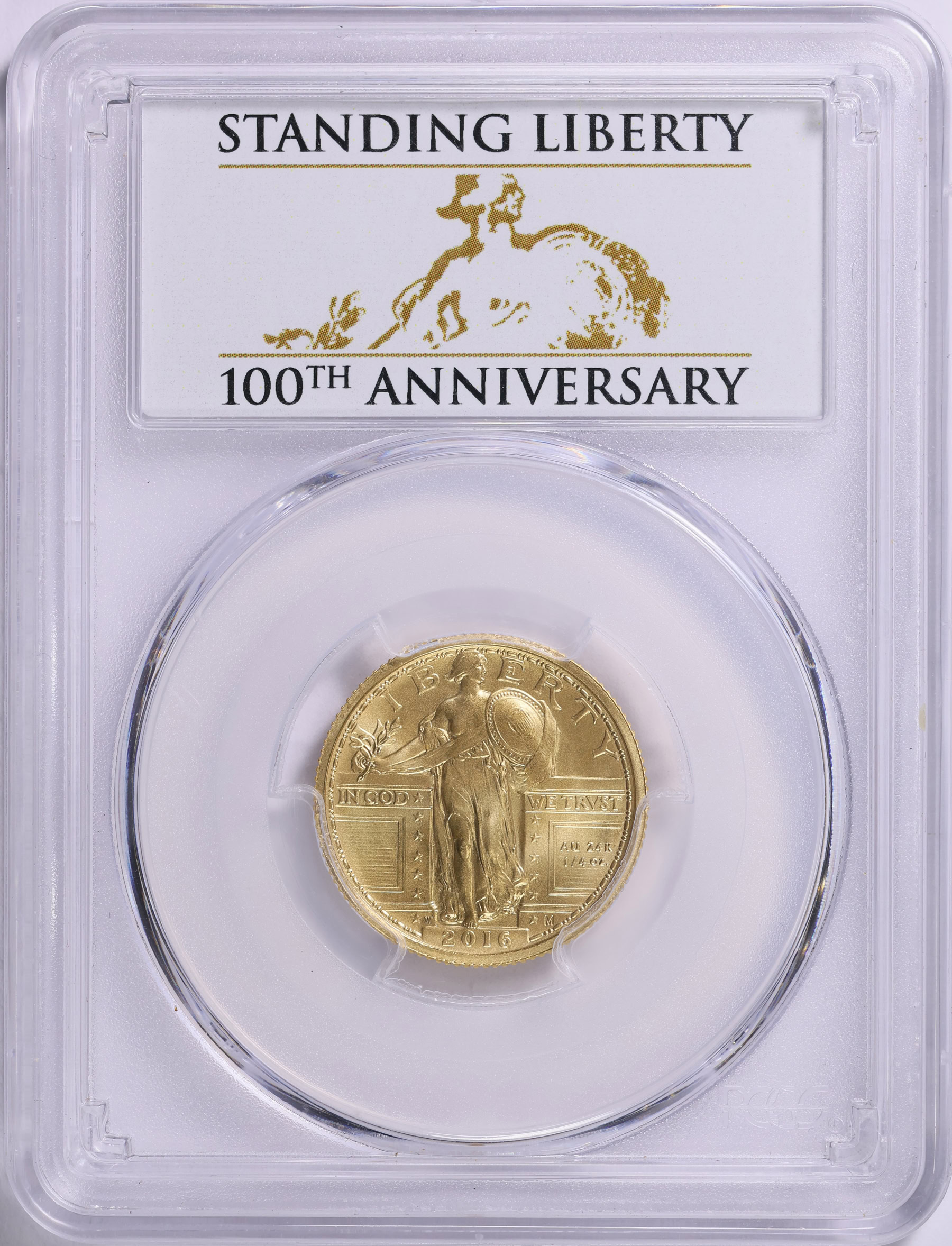2016-W Standing Liberty Quarter 100th Anniversary Gold First Strike ...