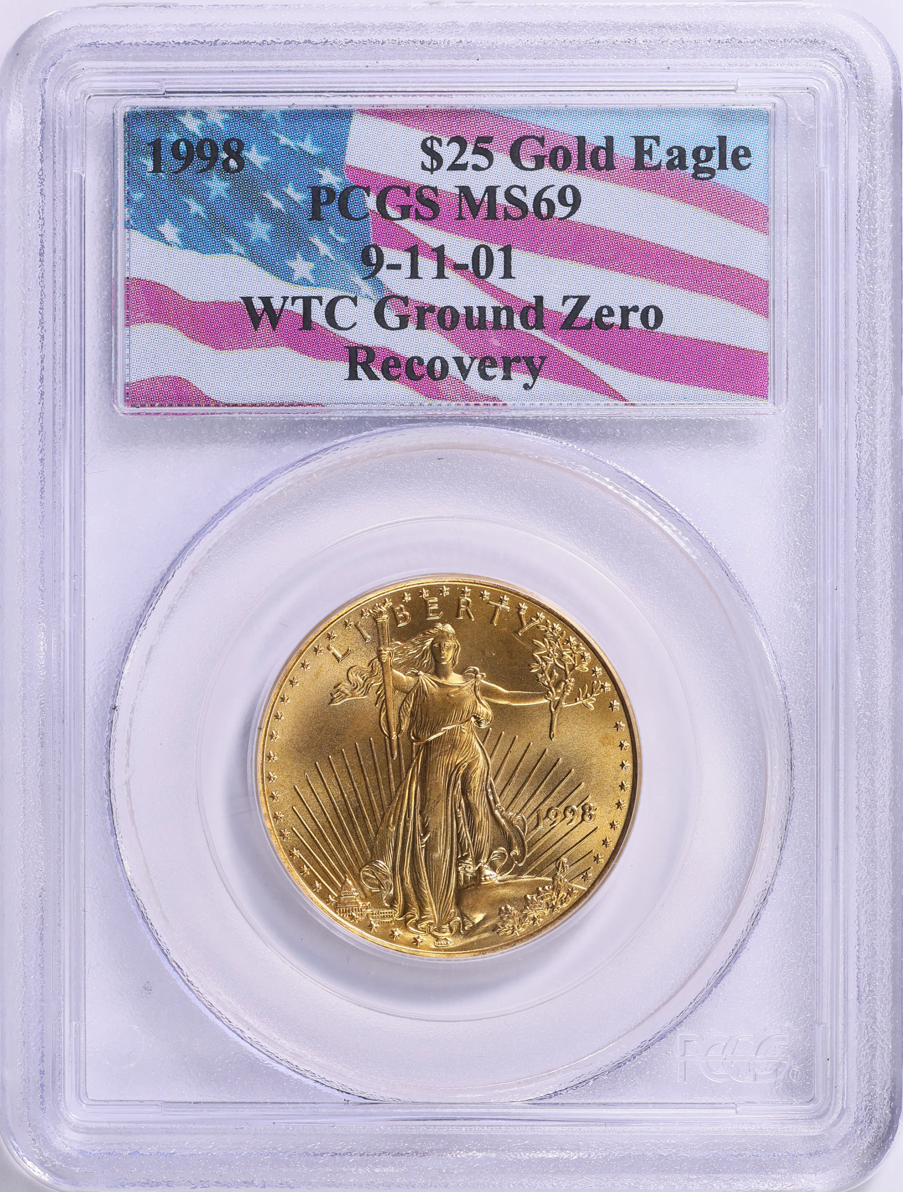 1998 $25 Half-Ounce Gold American Eagle WTC Ground Zero Recovery PCGS ...
