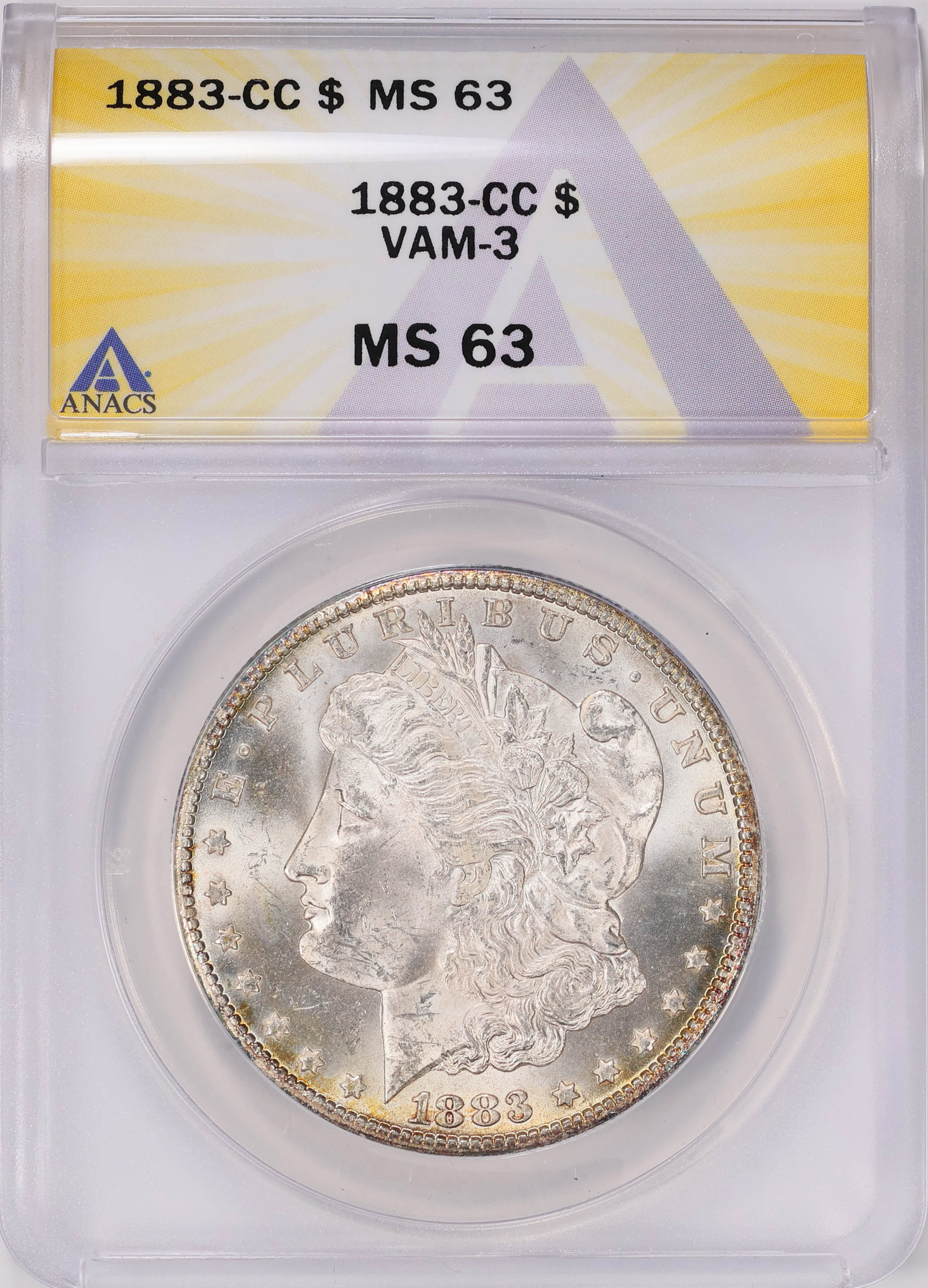 1883-CC Morgan Silver Dollar VAM-3 ANACS MS-63 (Item 1847720 ...