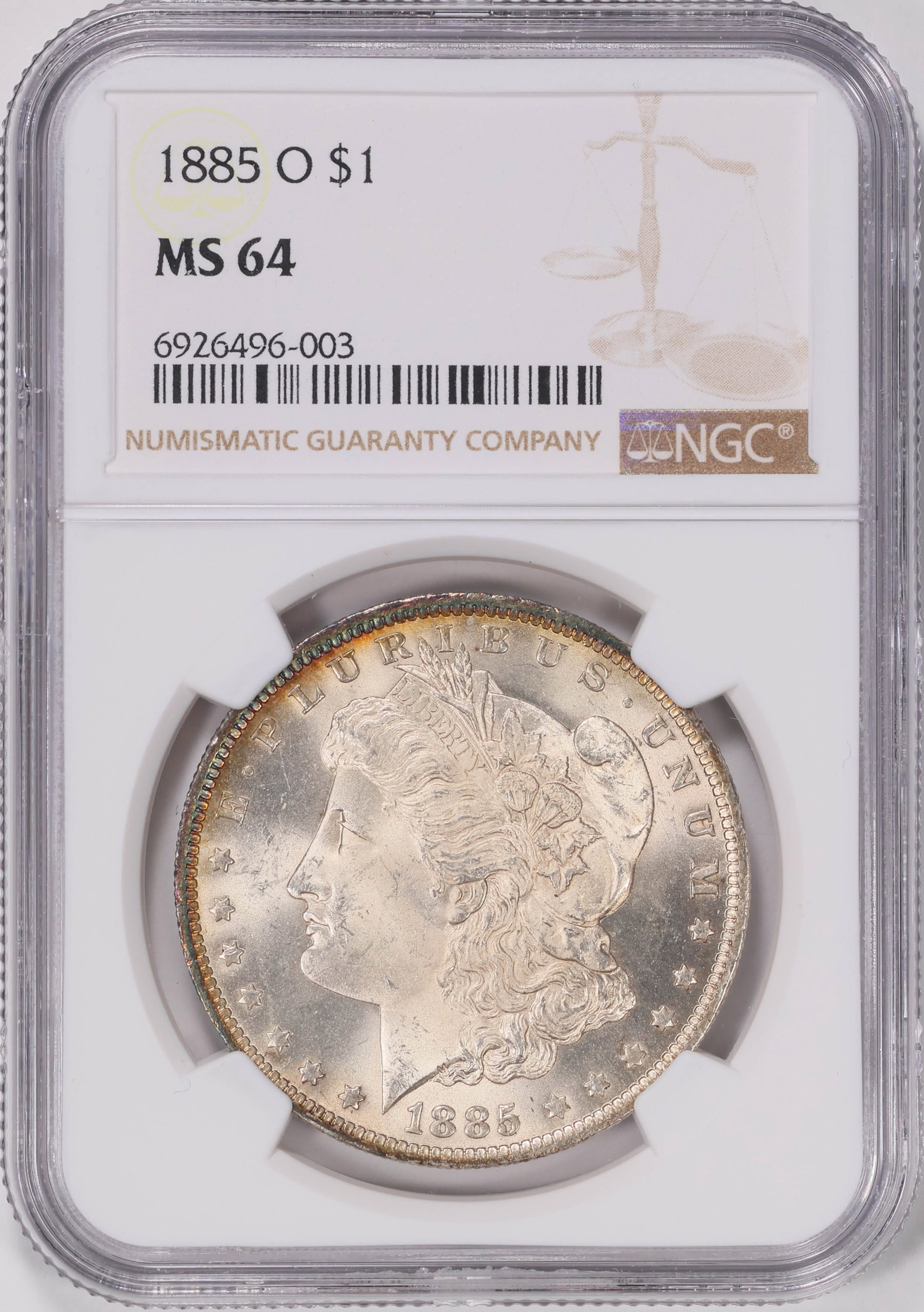 1885-O Morgan Silver Dollar NGC MS-64 (Item 1847722) | GreatCollections Coin Auctions
