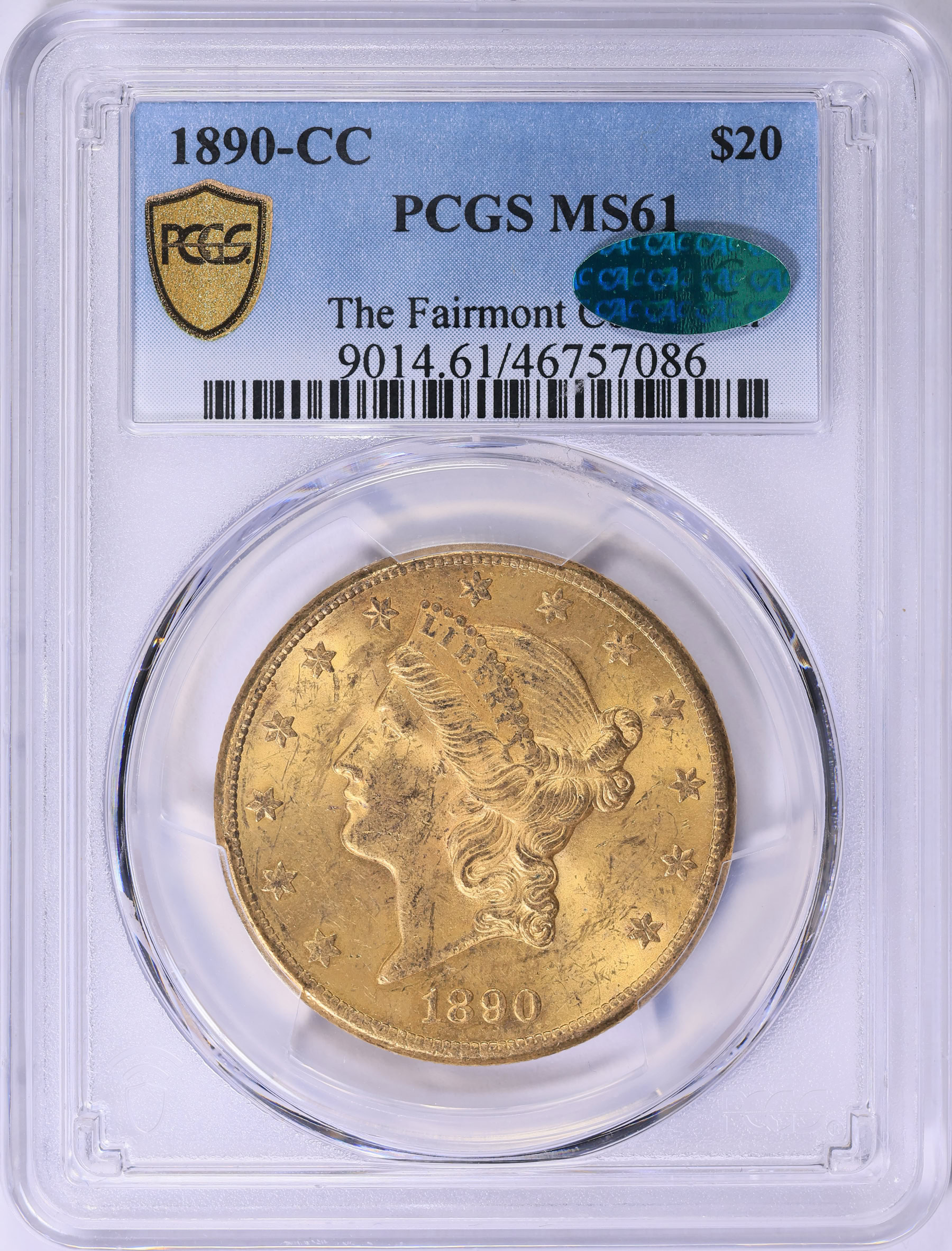 1890-CC Liberty Gold Double Eagle PCGS MS-61 (CAC Green) (The Fairmont Collection) (Item 1847769 ...
