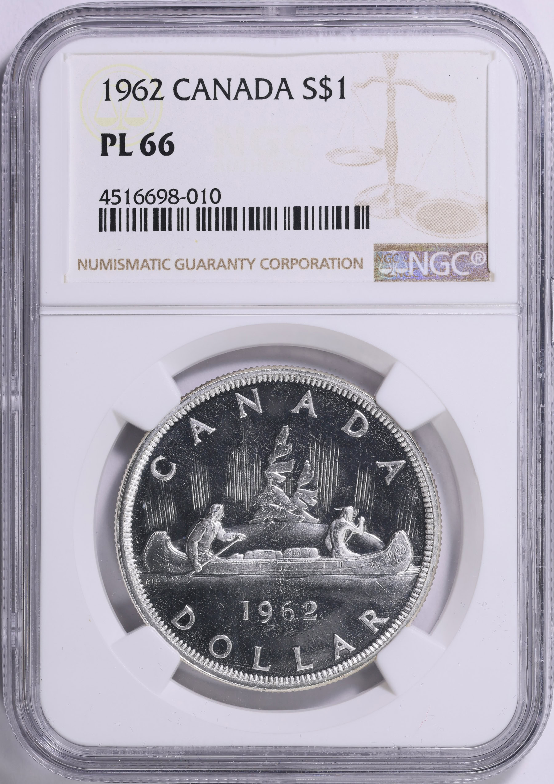 Canada 1962 Silver Dollar KM-54 NGC PL-66 (ASW = 0.6001 Oz.) (Item ...