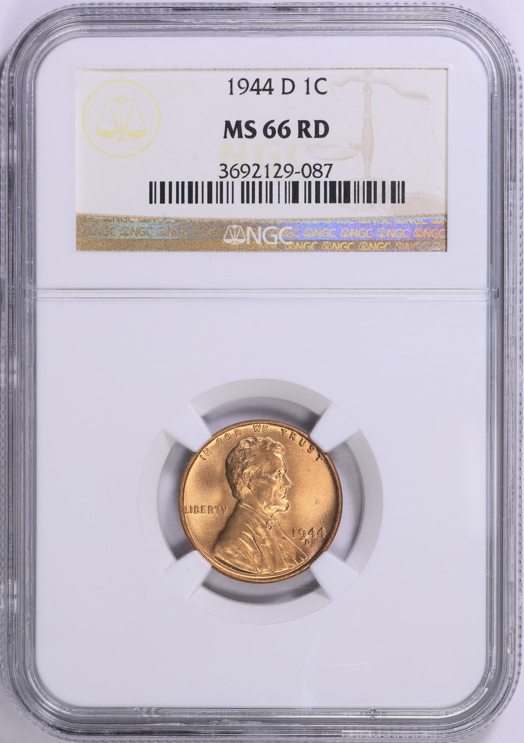 1944-D Lincoln Cent NGC MS-66 RD (Item 1848414) | GreatCollections Coin Auctions