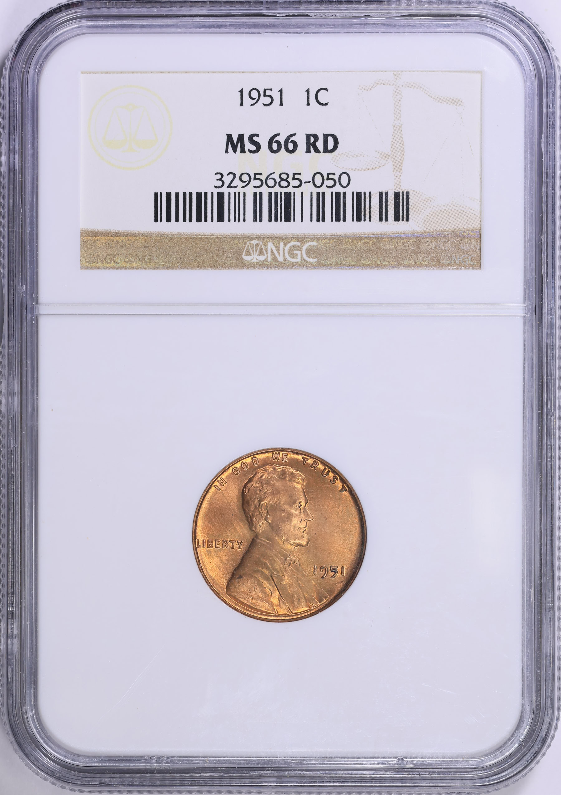 1951 Lincoln Cent NGC MS-66 RD (Item 1848426) | GreatCollections Coin Auctions