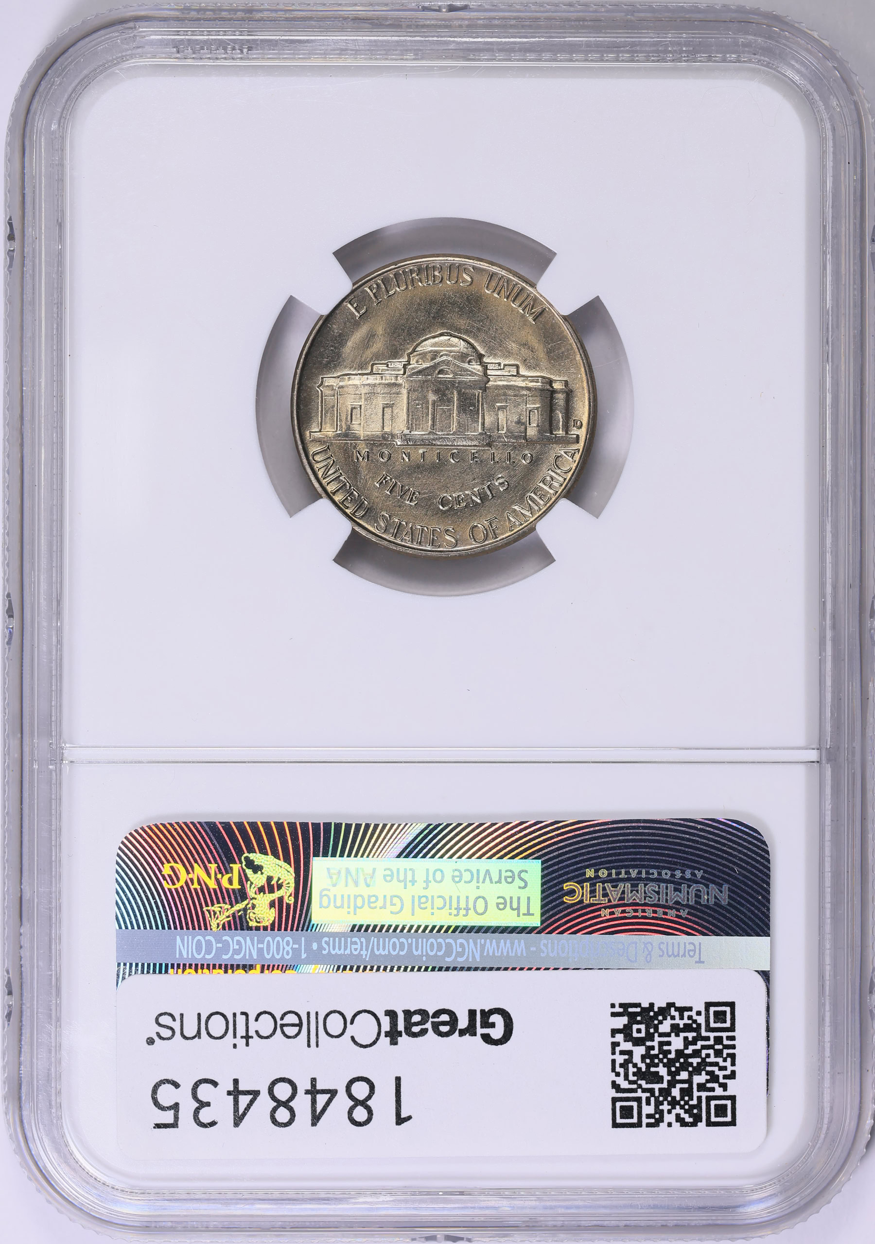 1963-D Jefferson Nickel NGC MS-66 (Item 1848435) | GreatCollections ...