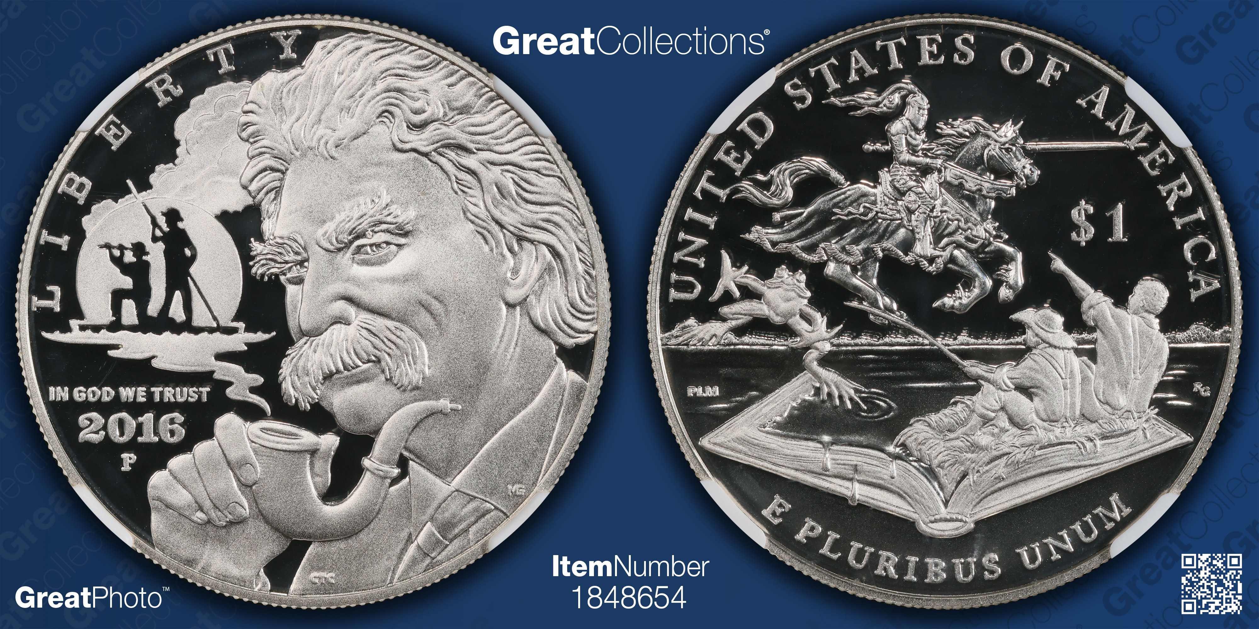 2016-P Mark Twain Silver Dollar First Releases NGC Proof-64 UC ...