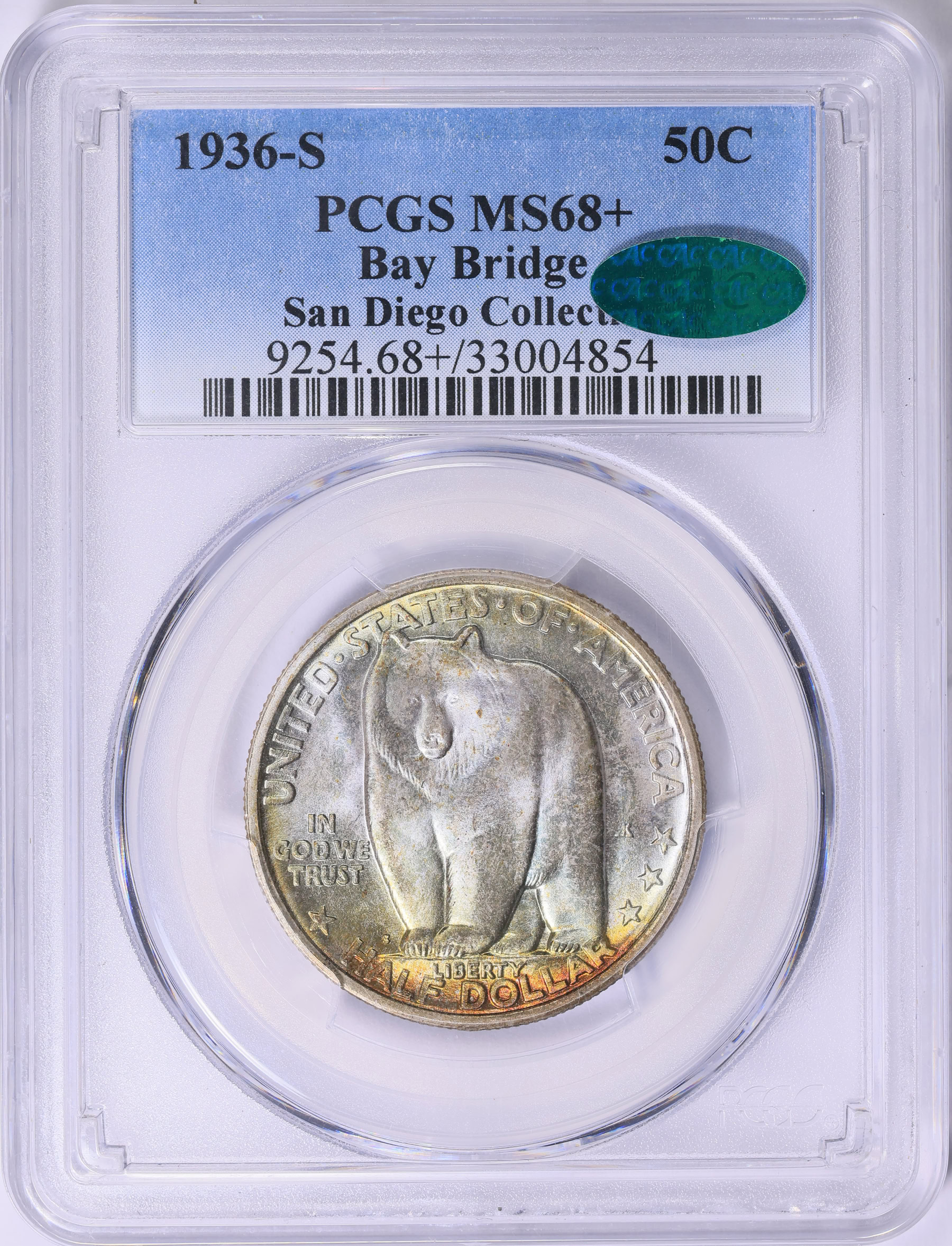 1936-S San-Francisco-Oakland Bay Bridge Opening Half Dollar PCGS MS-68 ...