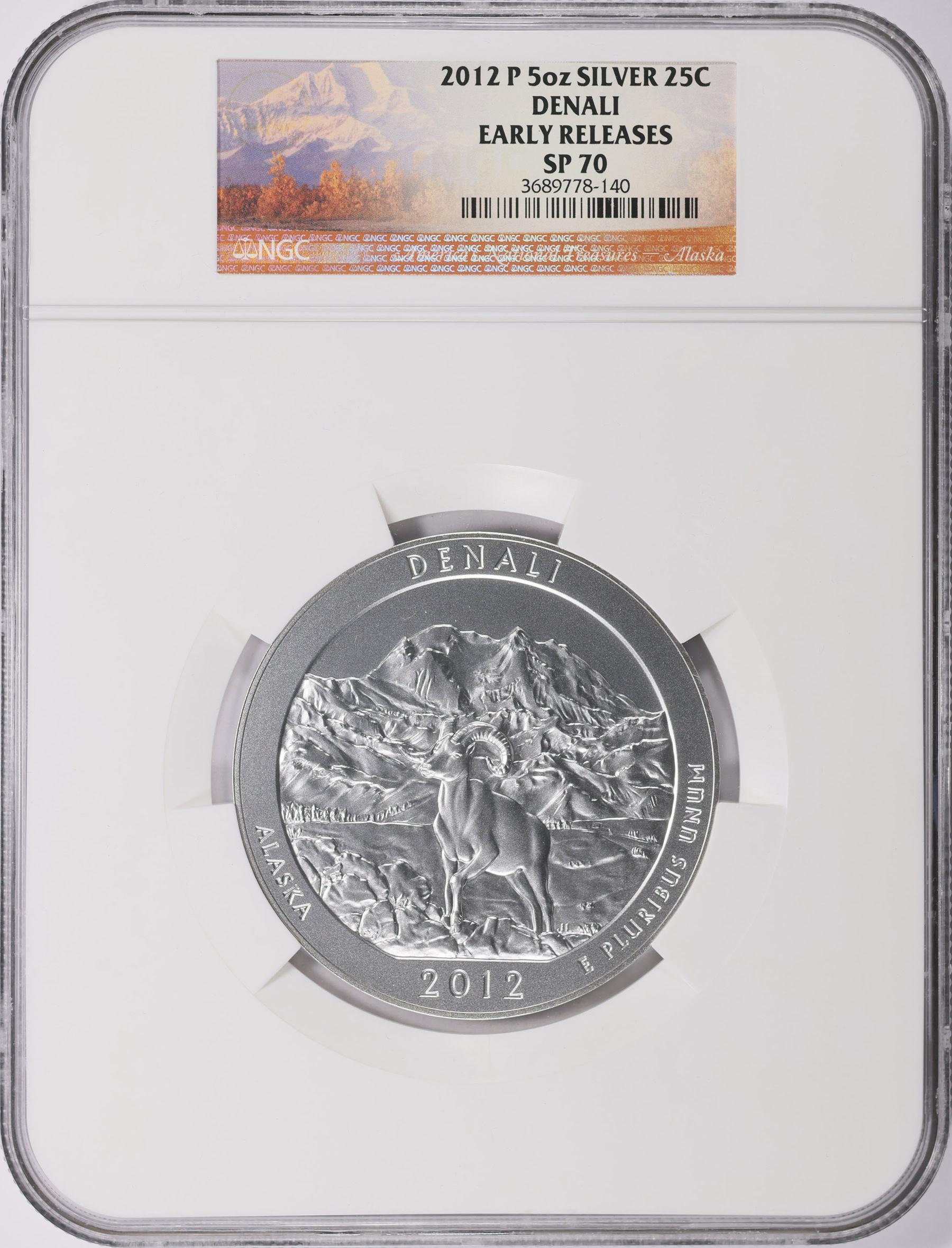 2012-P America the Beautiful 5 oz. Silver Quarter Denali NP Early ...