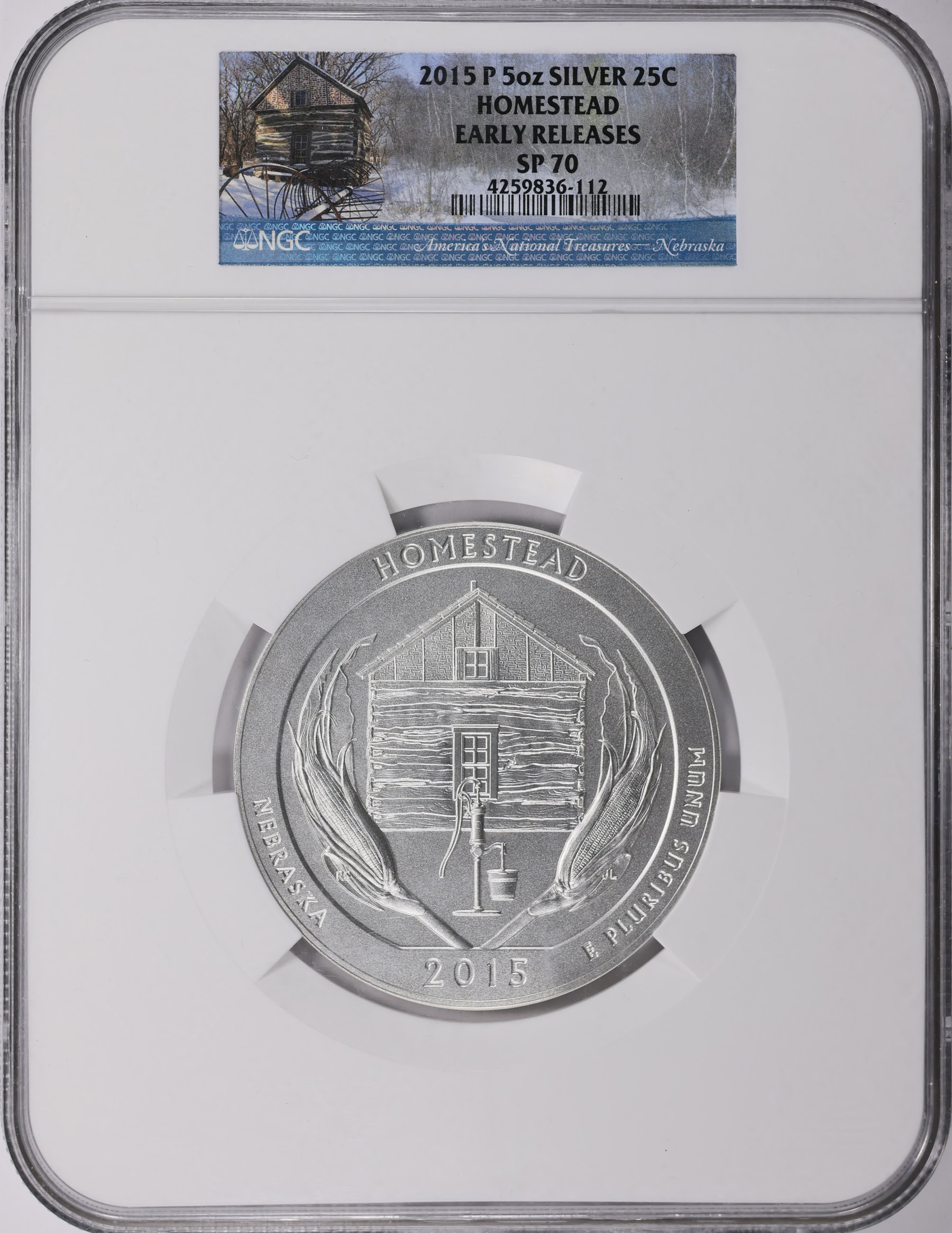2015-P America the Beautiful 5 oz. Silver Quarter Homestead NP Early ...