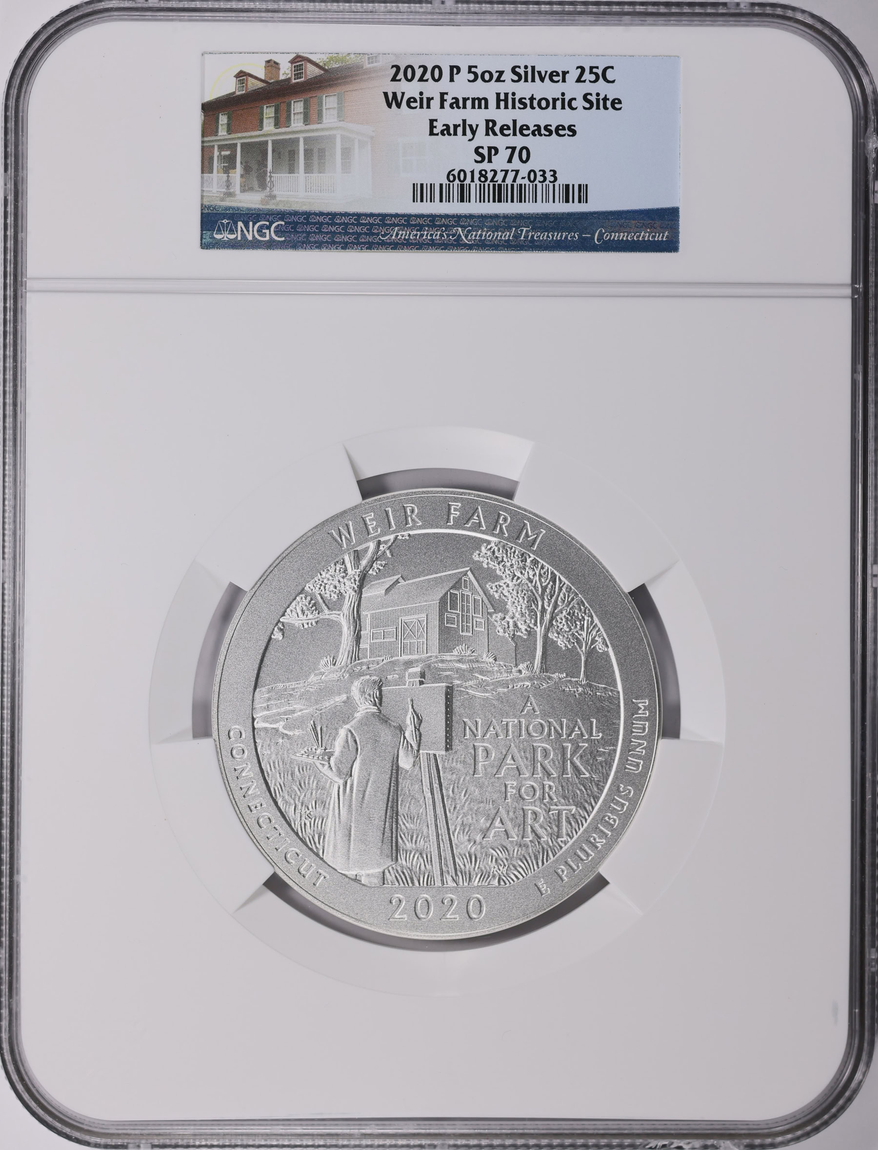 2020-P America the Beautiful 5 oz. Silver Quarter Weir Farm NP Early ...