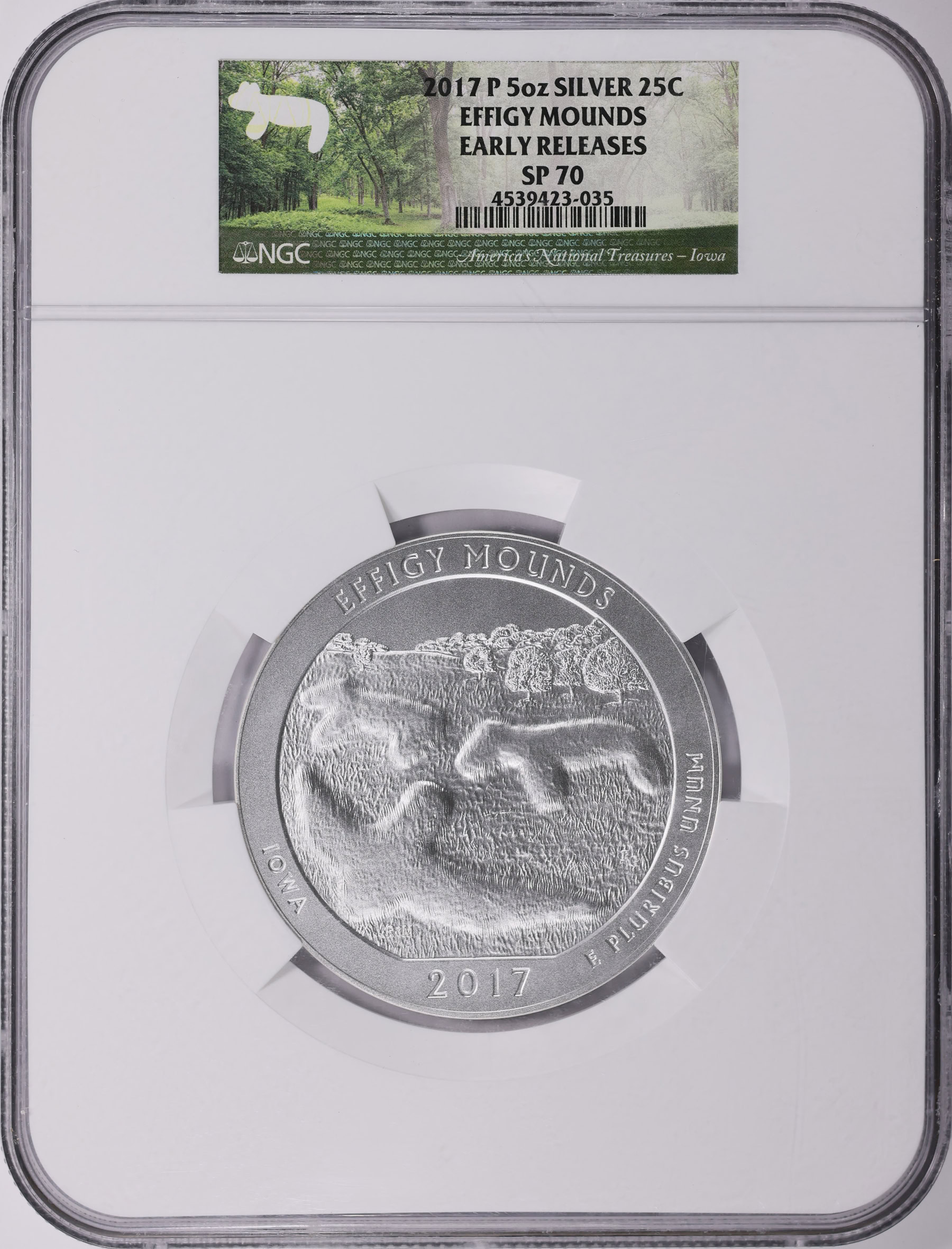 2017-P America the Beautiful 5 oz. Silver Quarter Effigy Mounds NP ...