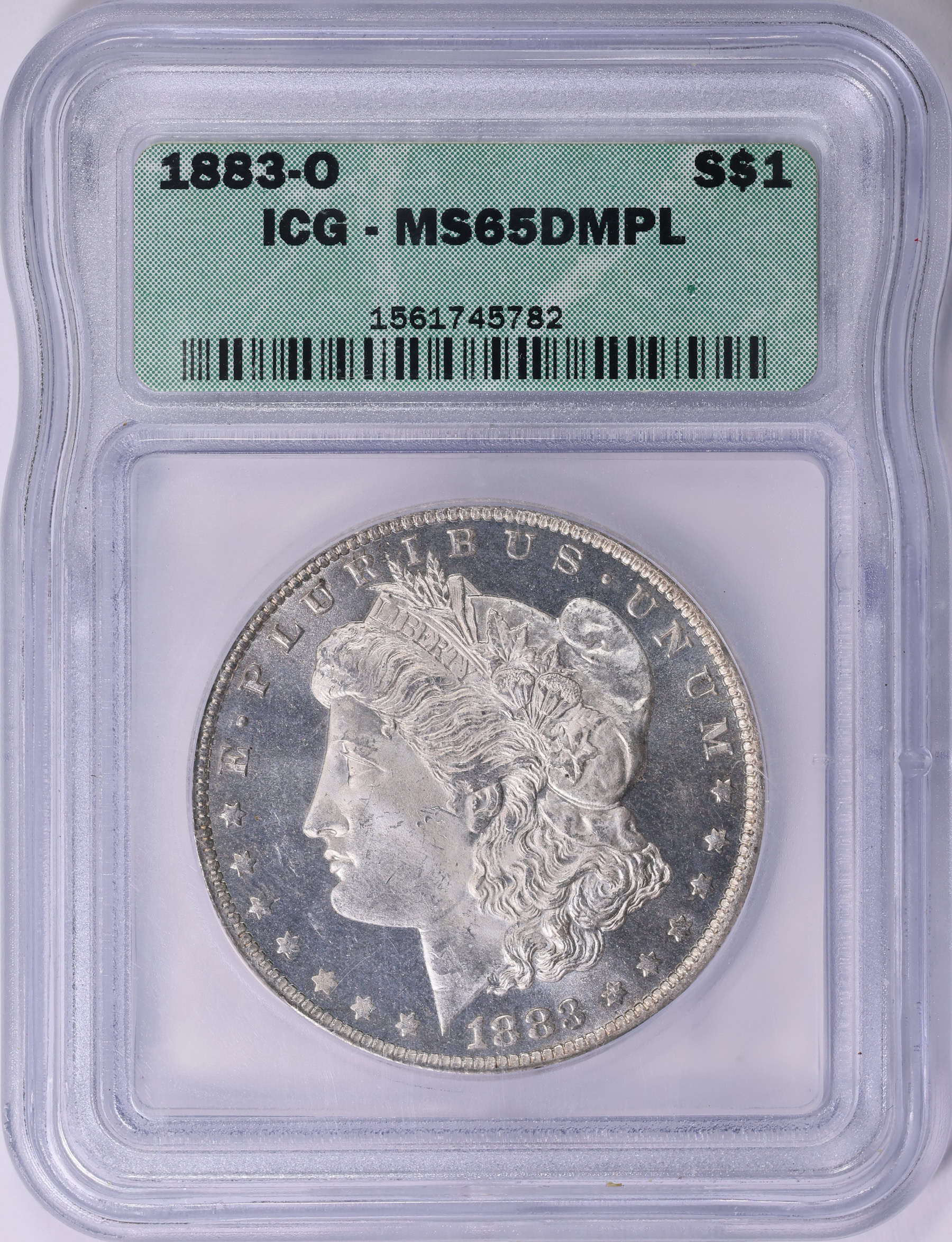 1883-O Morgan Silver Dollar ICG MS-65 DMPL (Item 1848729) | GreatCollections Coin Auctions