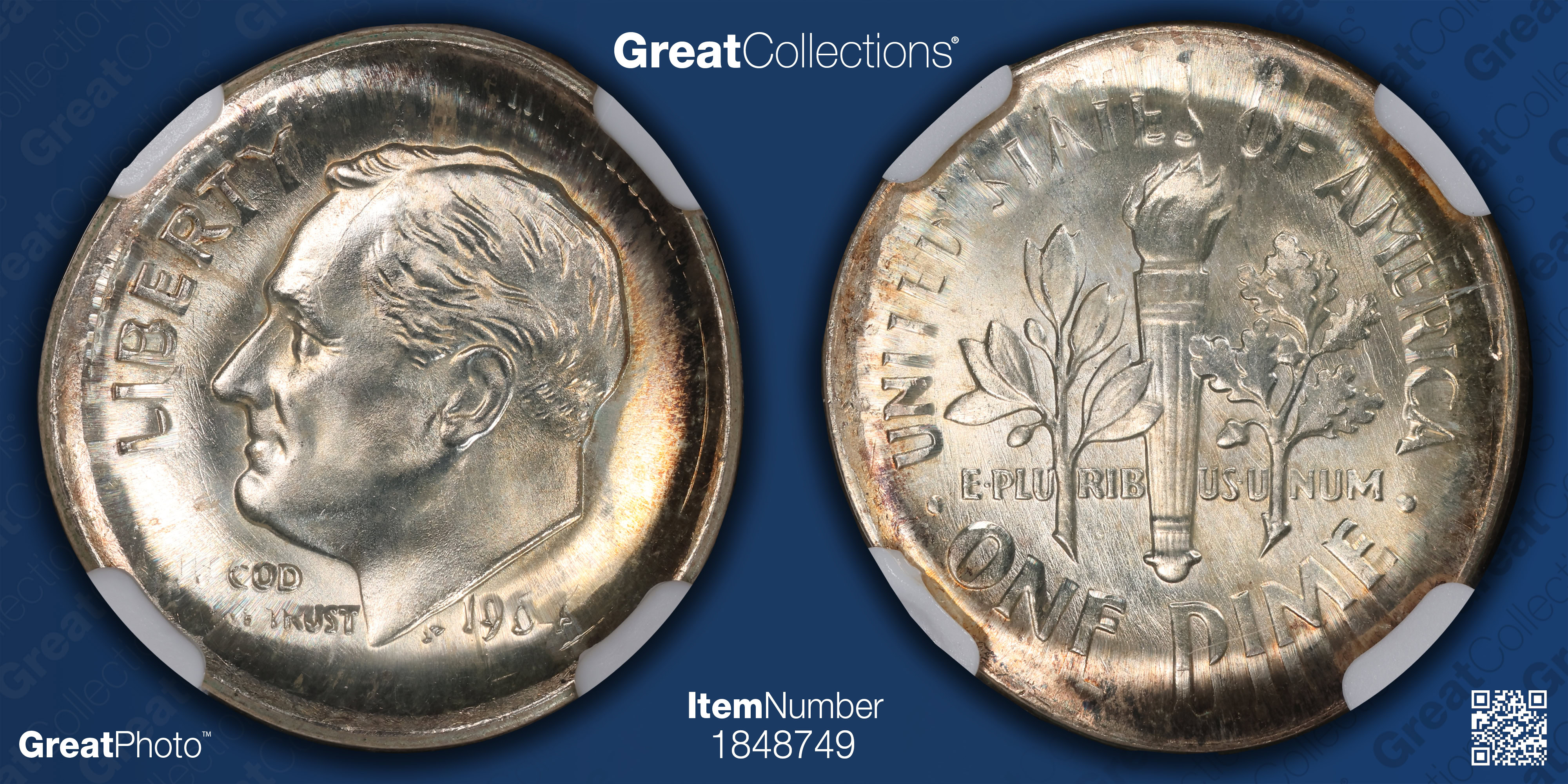 Mint Error 1964 Roosevelt Dime Broadstruck NGC MS-65 FT | NGC Cert ...