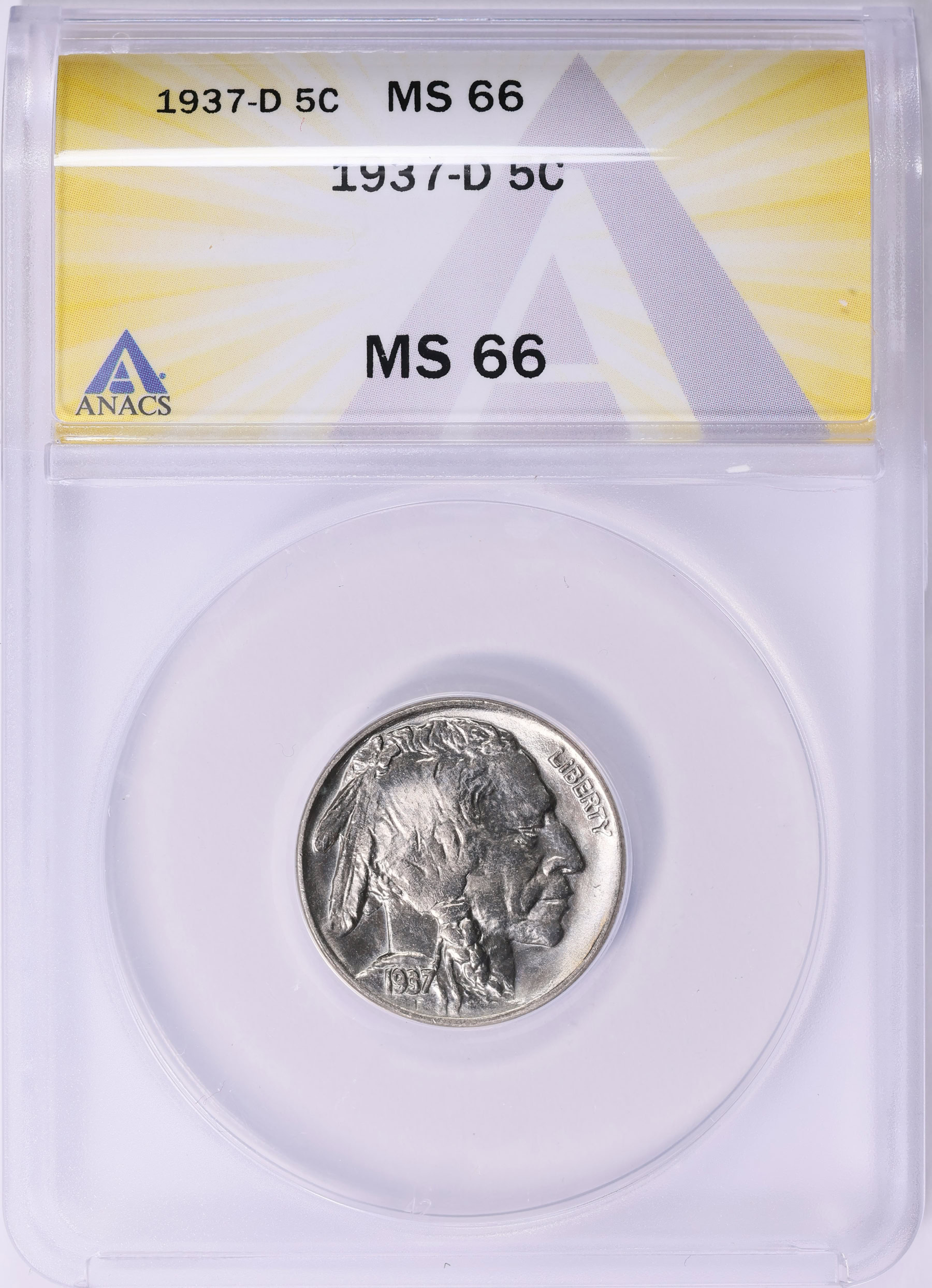 1937-D Buffalo Nickel ANACS MS-66 (Item 1848809) | GreatCollections Coin Auctions