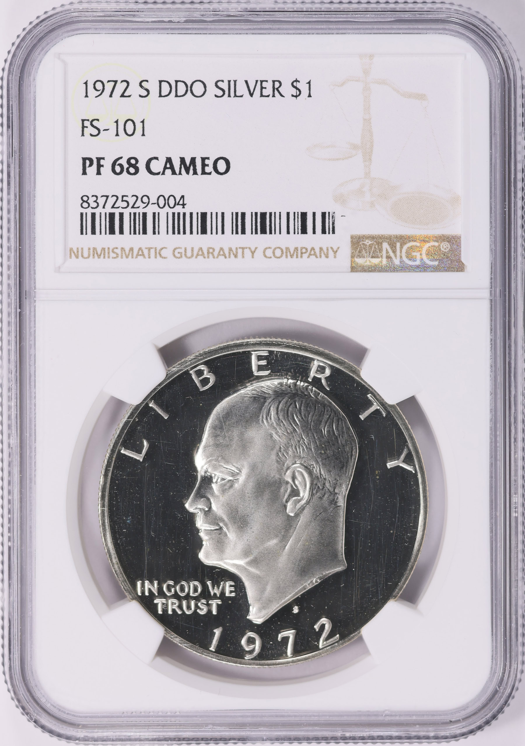 1972-S Eisenhower Dollar Silver Doubled Die Obverse FS-101 NGC Proof-68 CAMEO (Item 1848819 ...