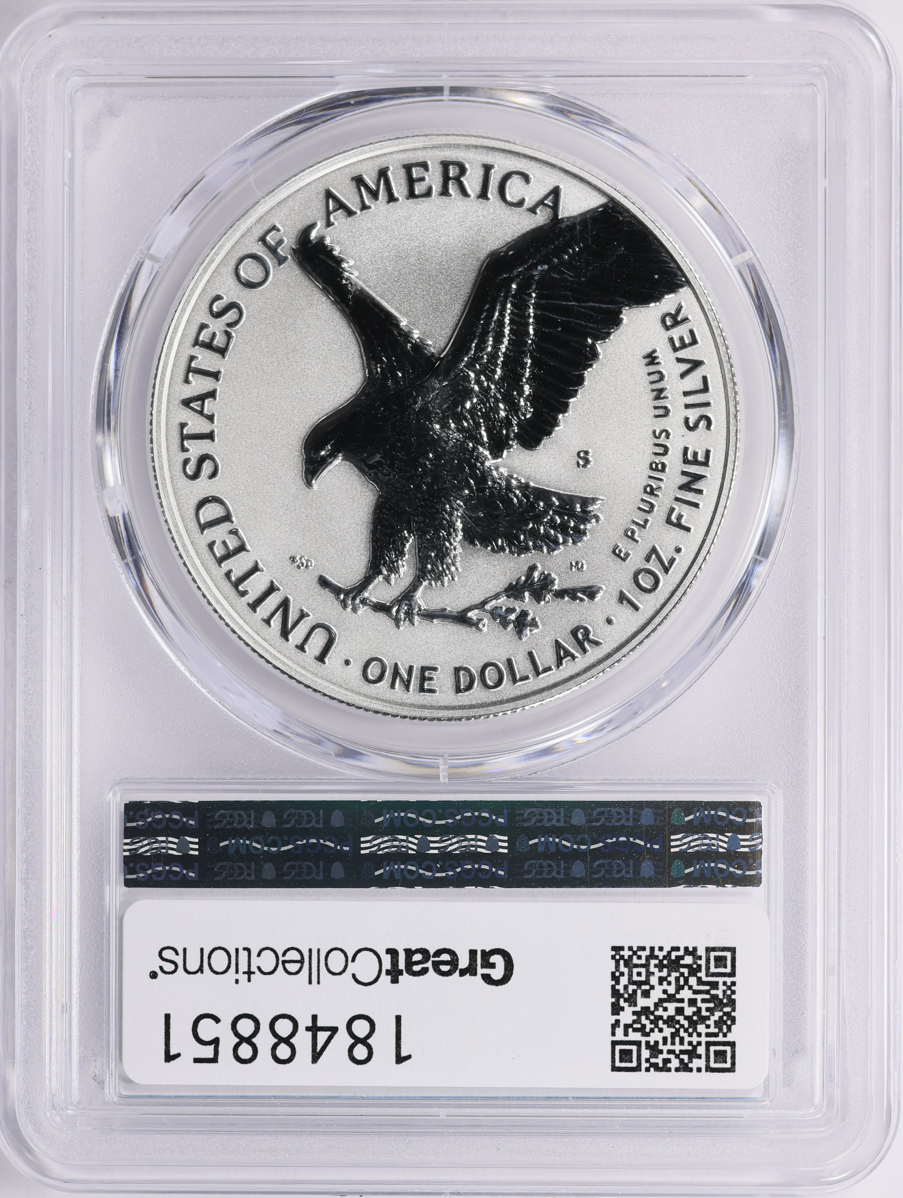 2021-S $1 Silver Eagle Reverse Proof Type 2 Designer Edition PCGS Proof-70 (Item 1848851 ...