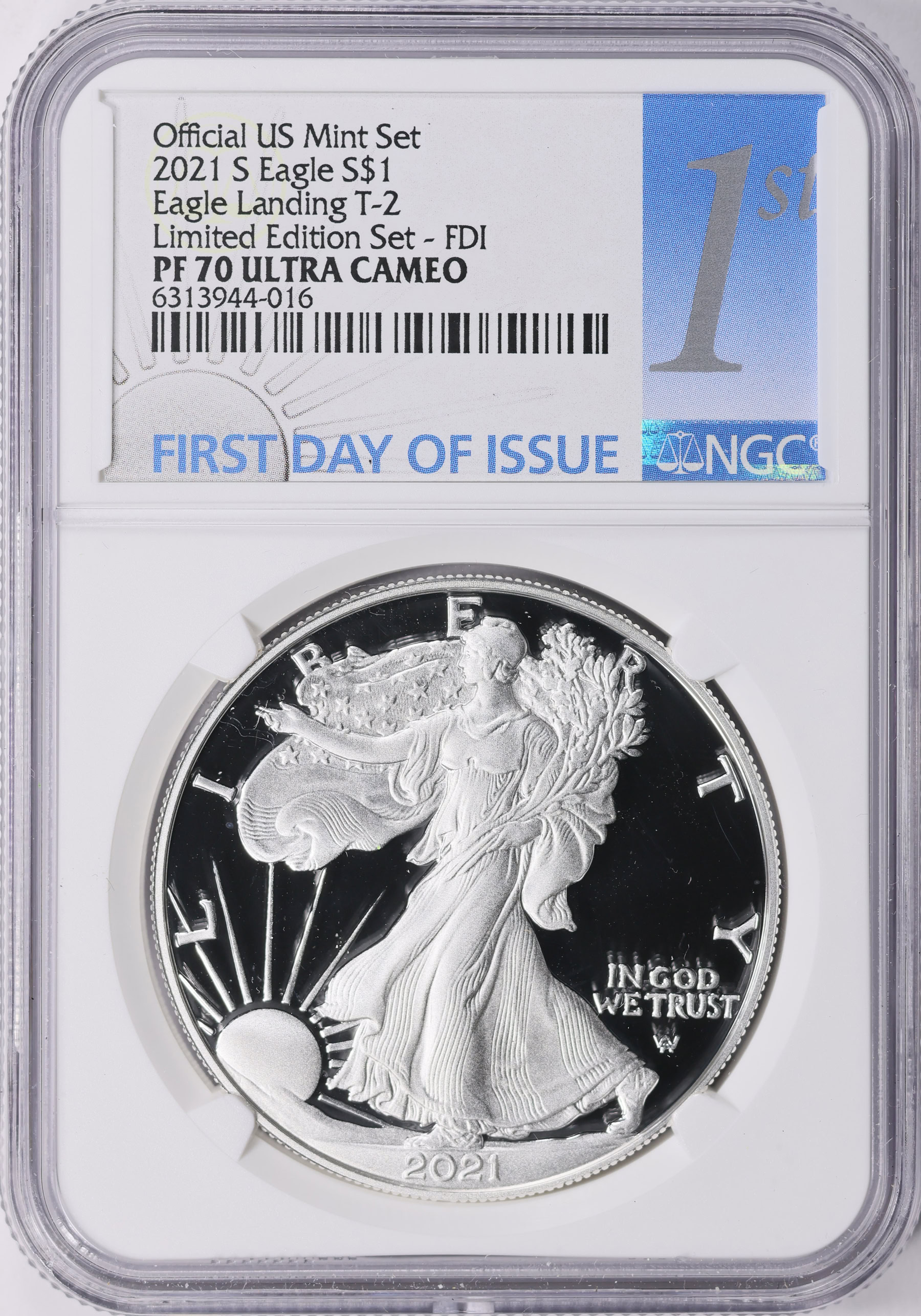 2021-S $1 Silver Eagle Type 2 First Day of Issue (From the Limited Edition Set) NGC Proof-70 UC ...