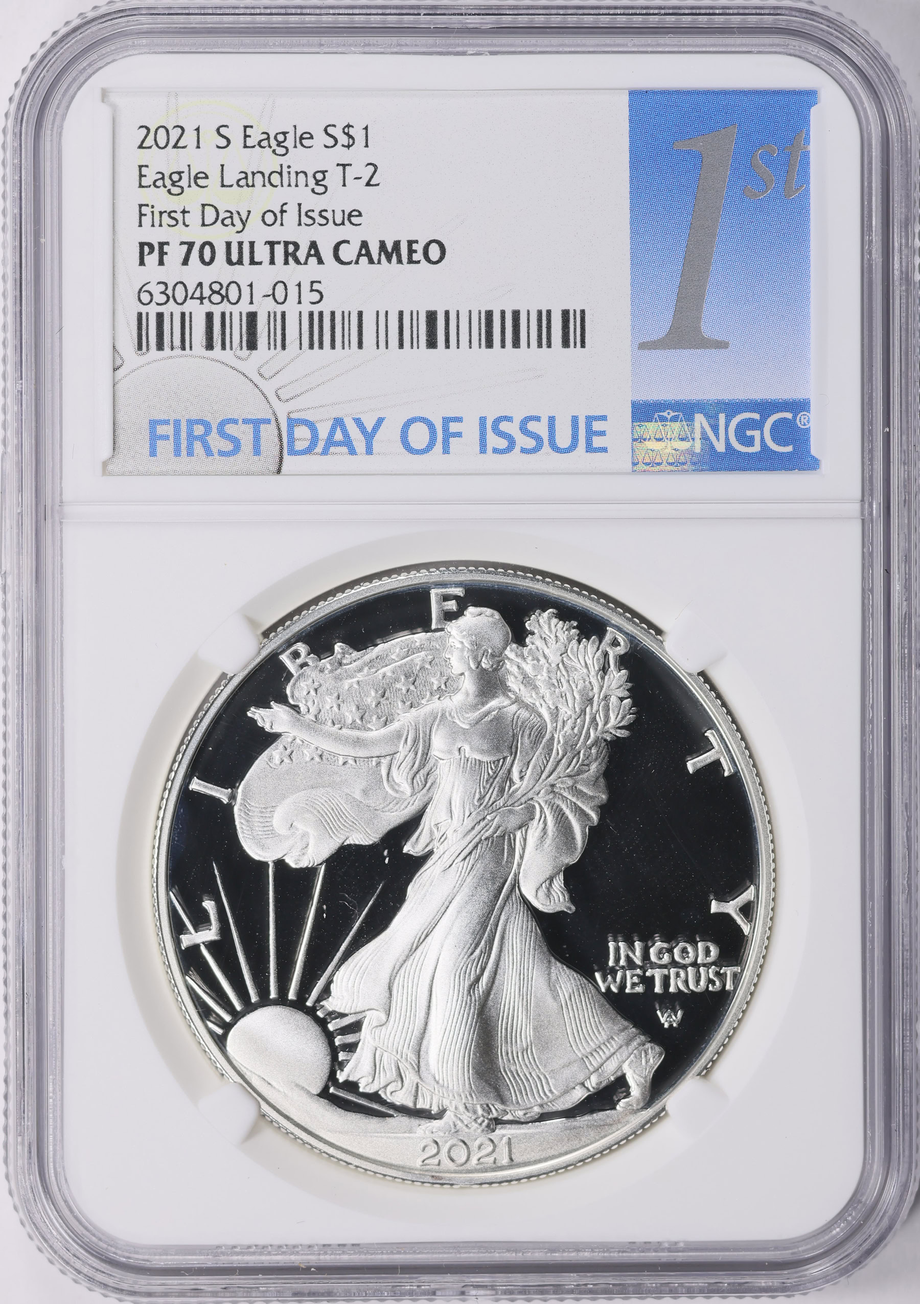 2021-S $1 Silver Eagle Type 2 First Day of Issue NGC Proof-70 UC (Item 1848891 ...
