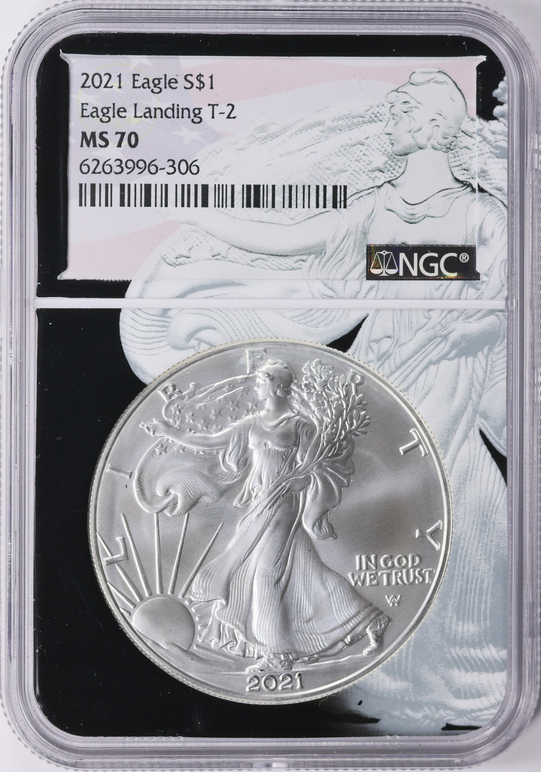 2021 $1 Silver Eagle Type 2 NGC MS-70 (Silver Eagle Frame Holder) (Item 1848913 ...