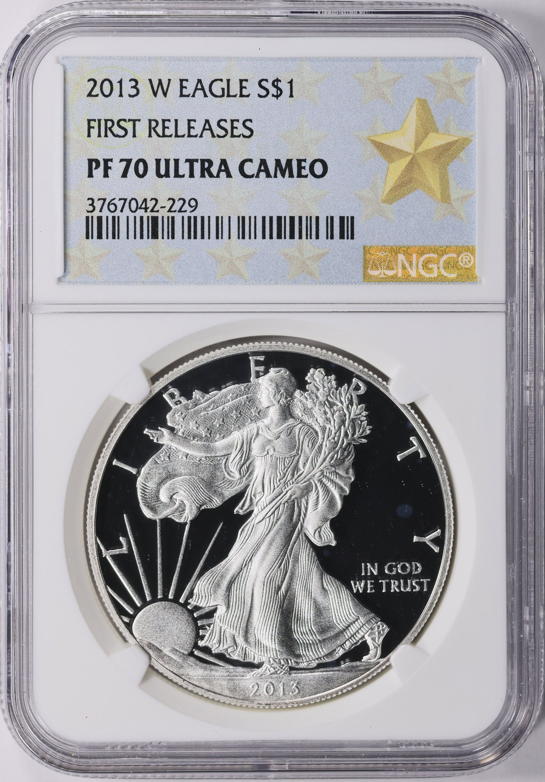 2013-W $1 Silver Eagle First Releases NGC Proof-70 UC (West Point Star Label) (Item 1848952 ...