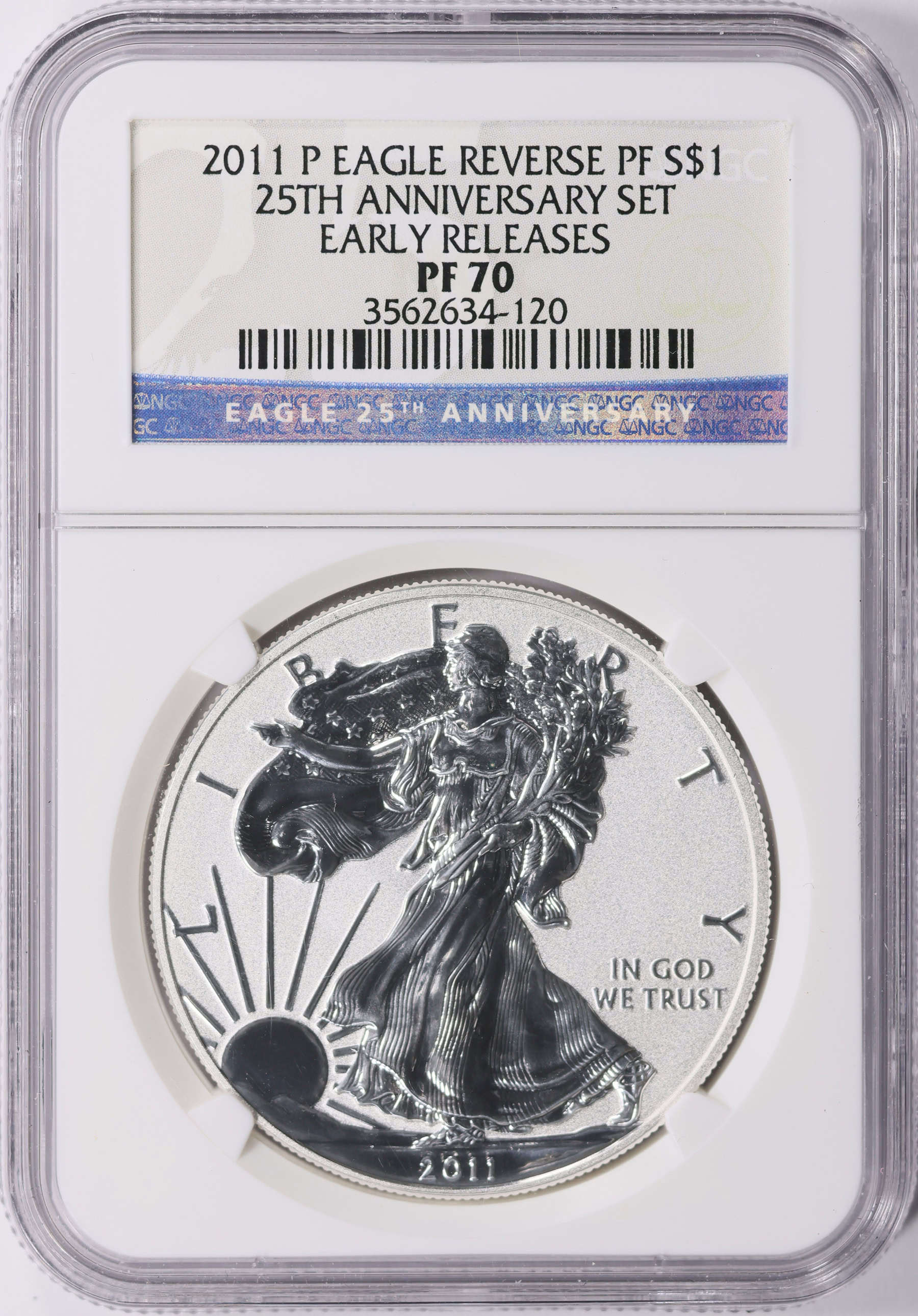 2011-P $1 Silver Eagle Reverse Proof 25th Anniversary Early Releases ...