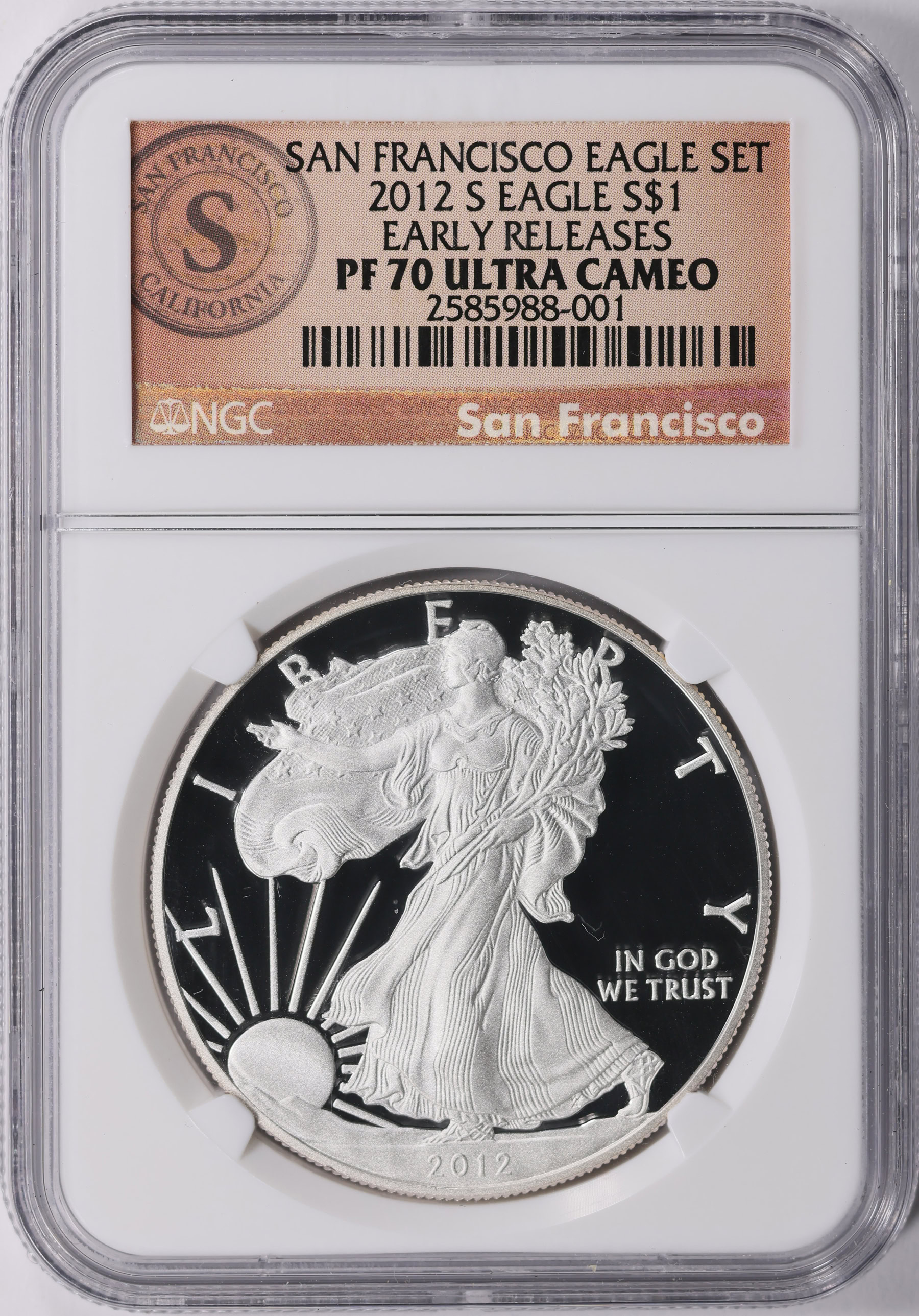2012-S $1 Silver Eagle SF Mint Early Releases NGC Proof-70 UC (Item ...