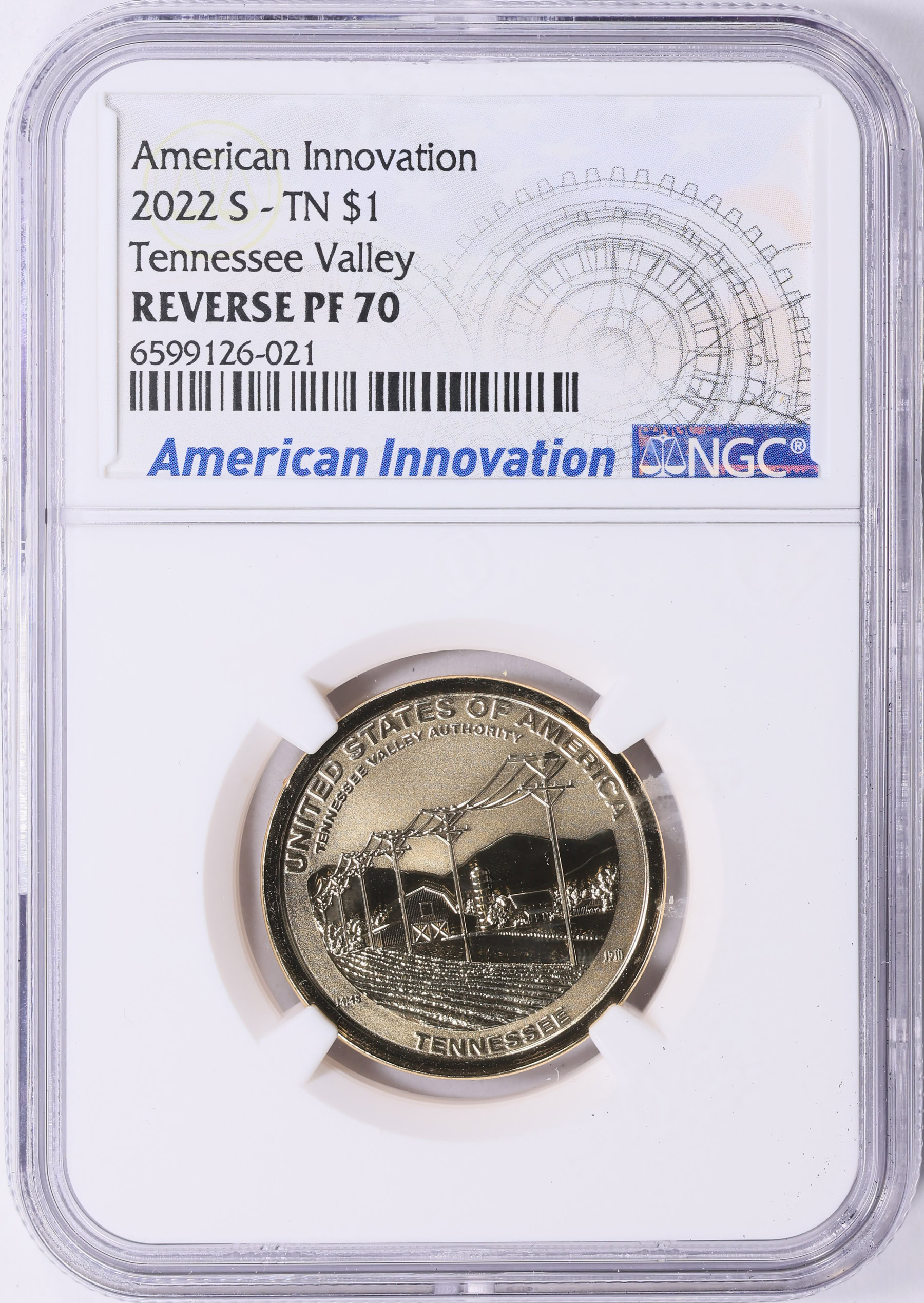 2022-S Innovation Dollar Tennessee TVA Reverse Proof NGC Proof-70 (Item ...