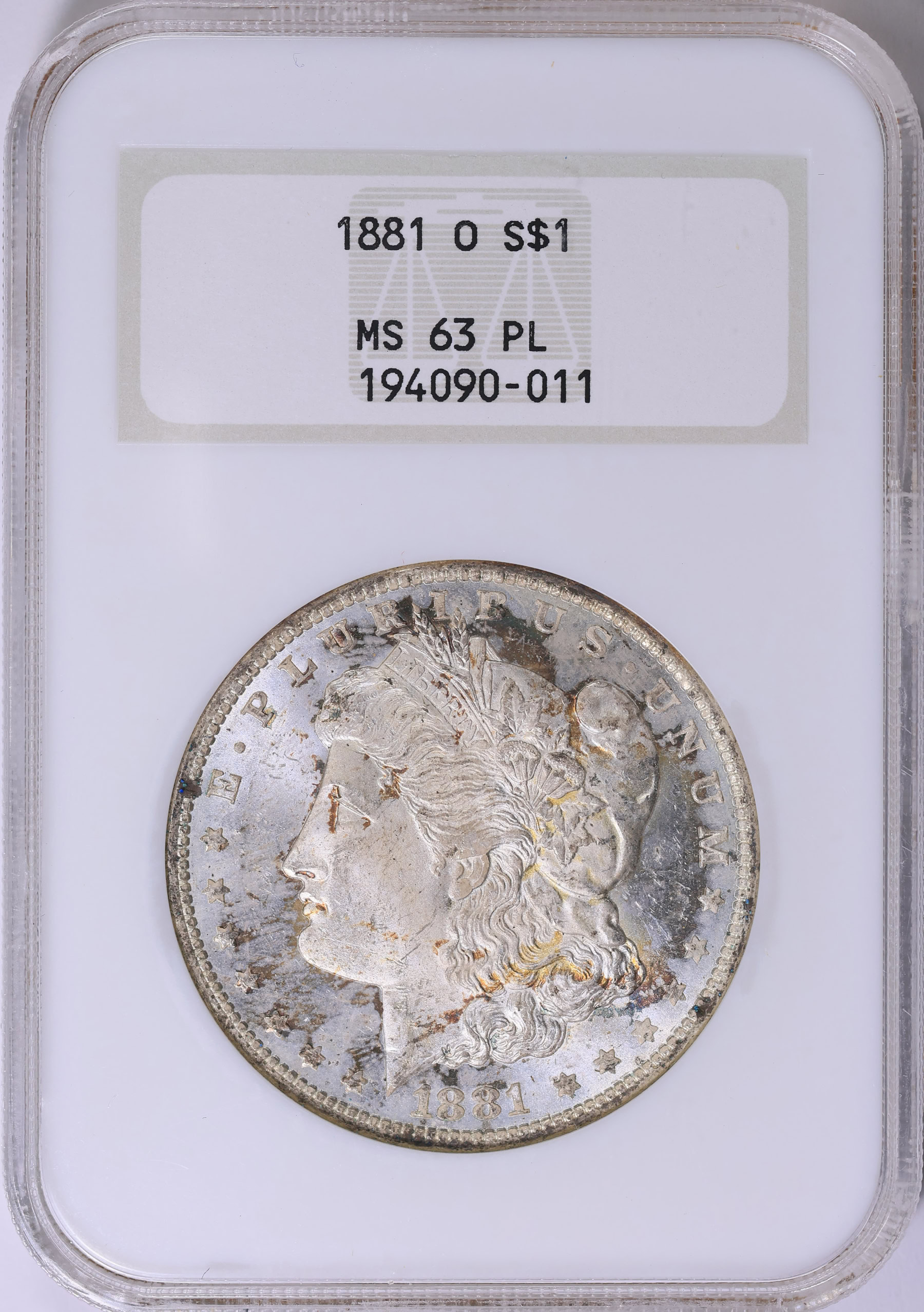 1881-O Morgan Silver Dollar NGC MS-63 PL OH (Toned) (Item 1849256) | GreatCollections Coin Auctions
