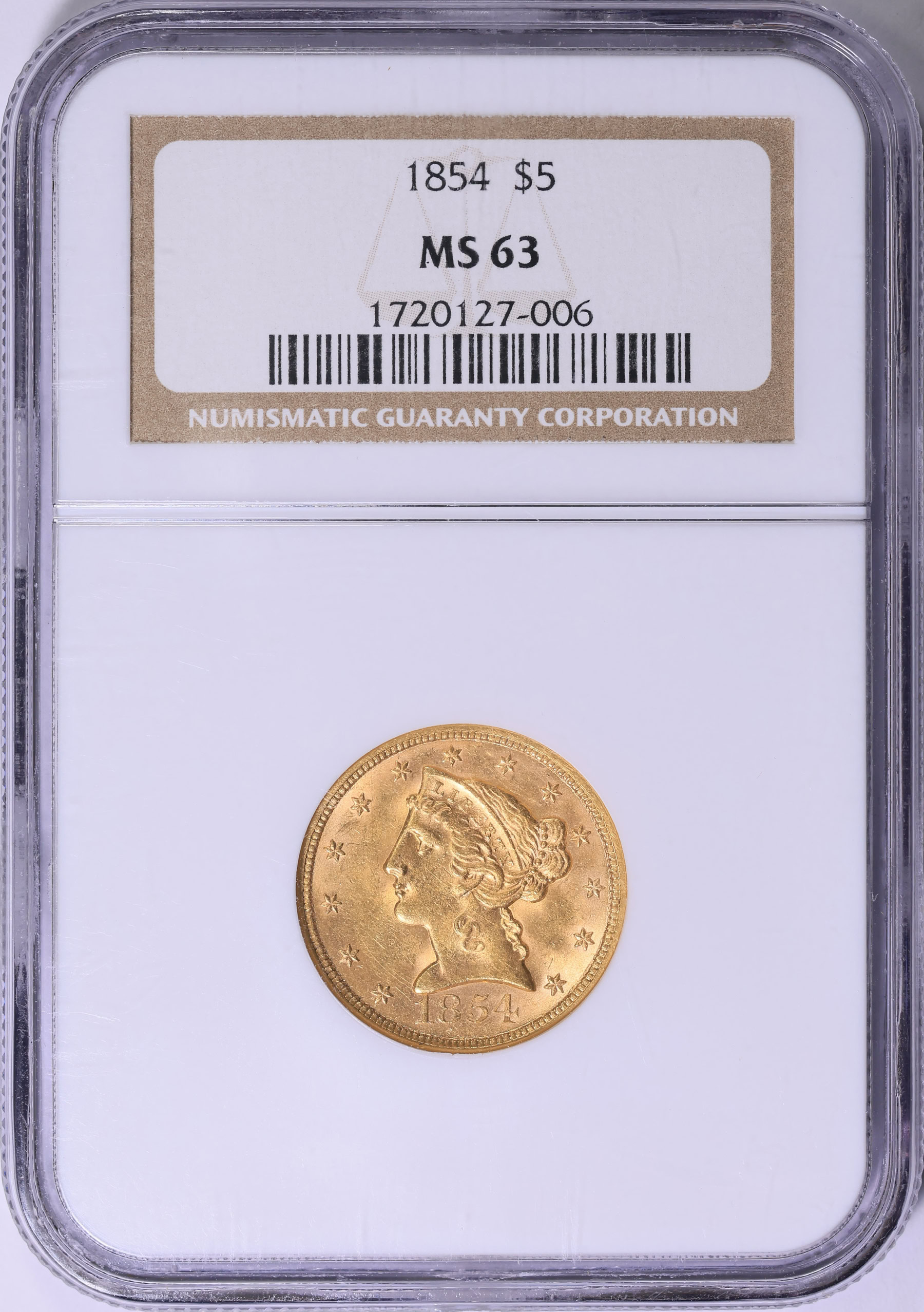 1854 Liberty Gold Half Eagle NGC MS-63 (Item 1849275 ...