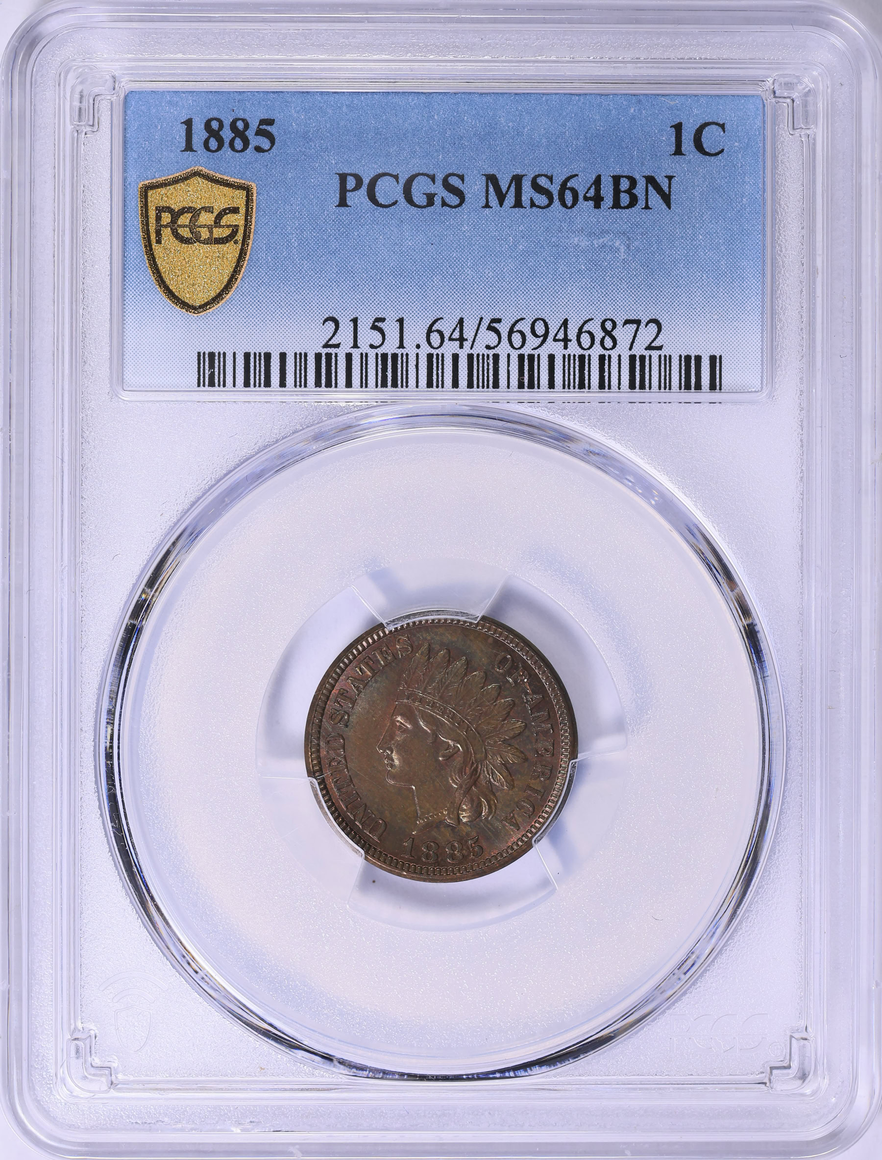 1885 Indian Cent PCGS MS-64 BN (Item 1849342) | GreatCollections Coin Auctions