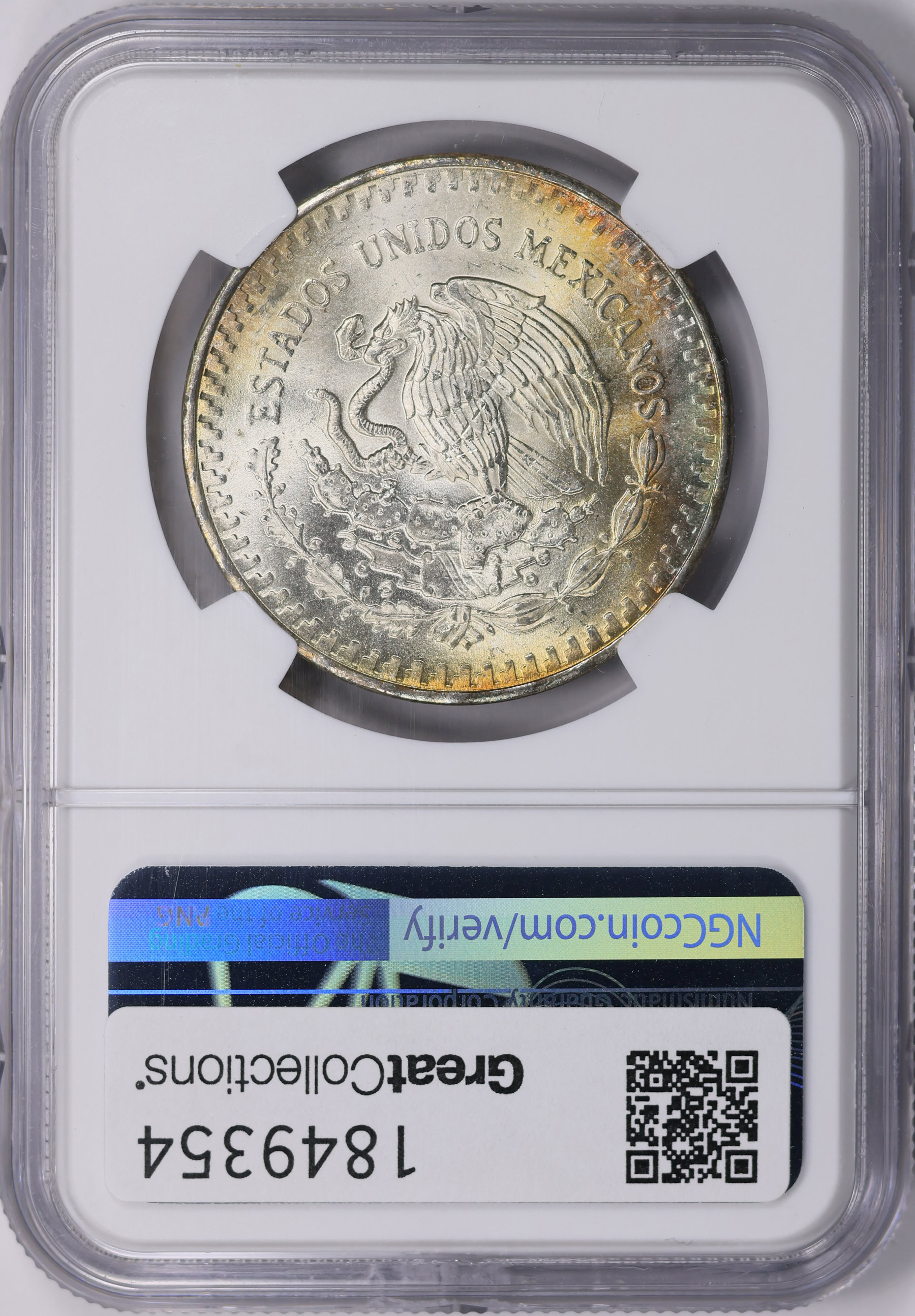 Mexico 1982-Mo Silver Onza Libertad Doubled Die Reverse #1 KM-489 NGC MS-65 ★ (Toned) (Item ...