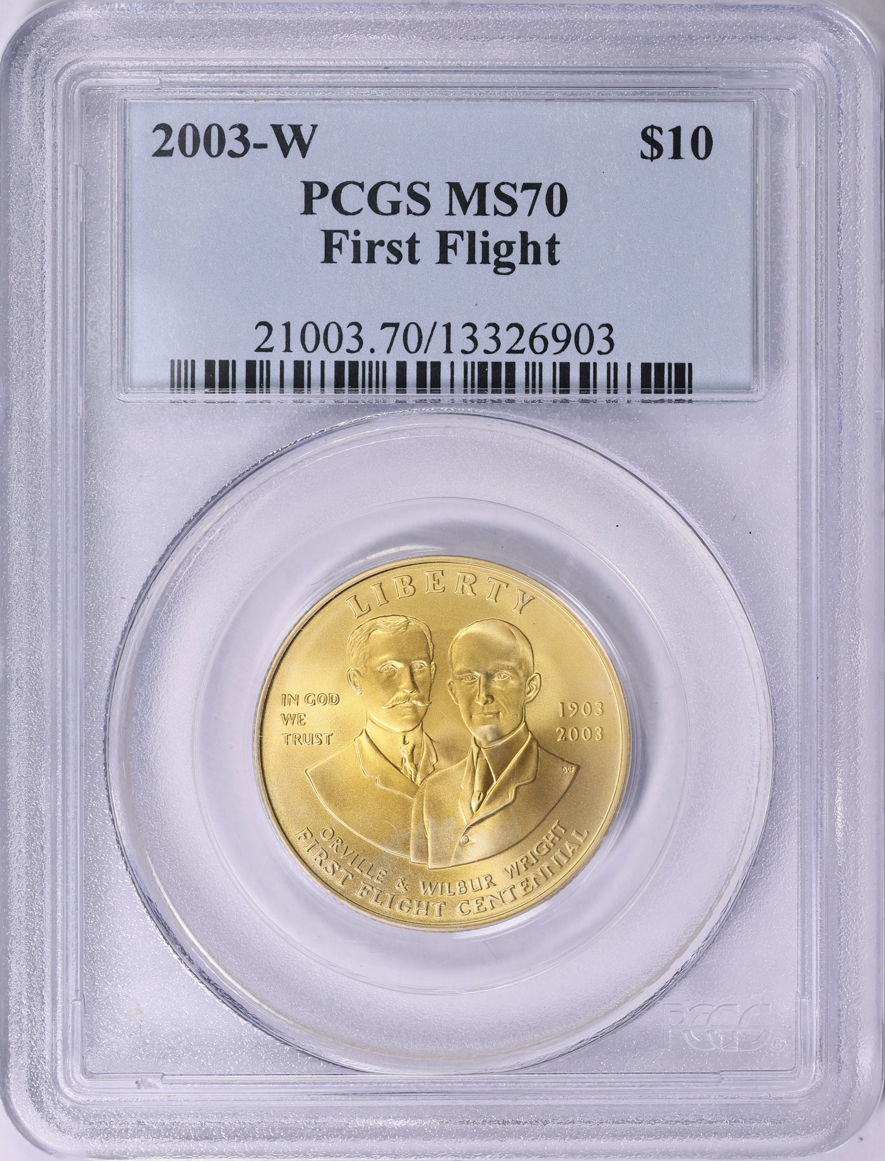 2003-W First Flight Centennial Gold $10 PCGS MS-70 (Item 1849358 ...