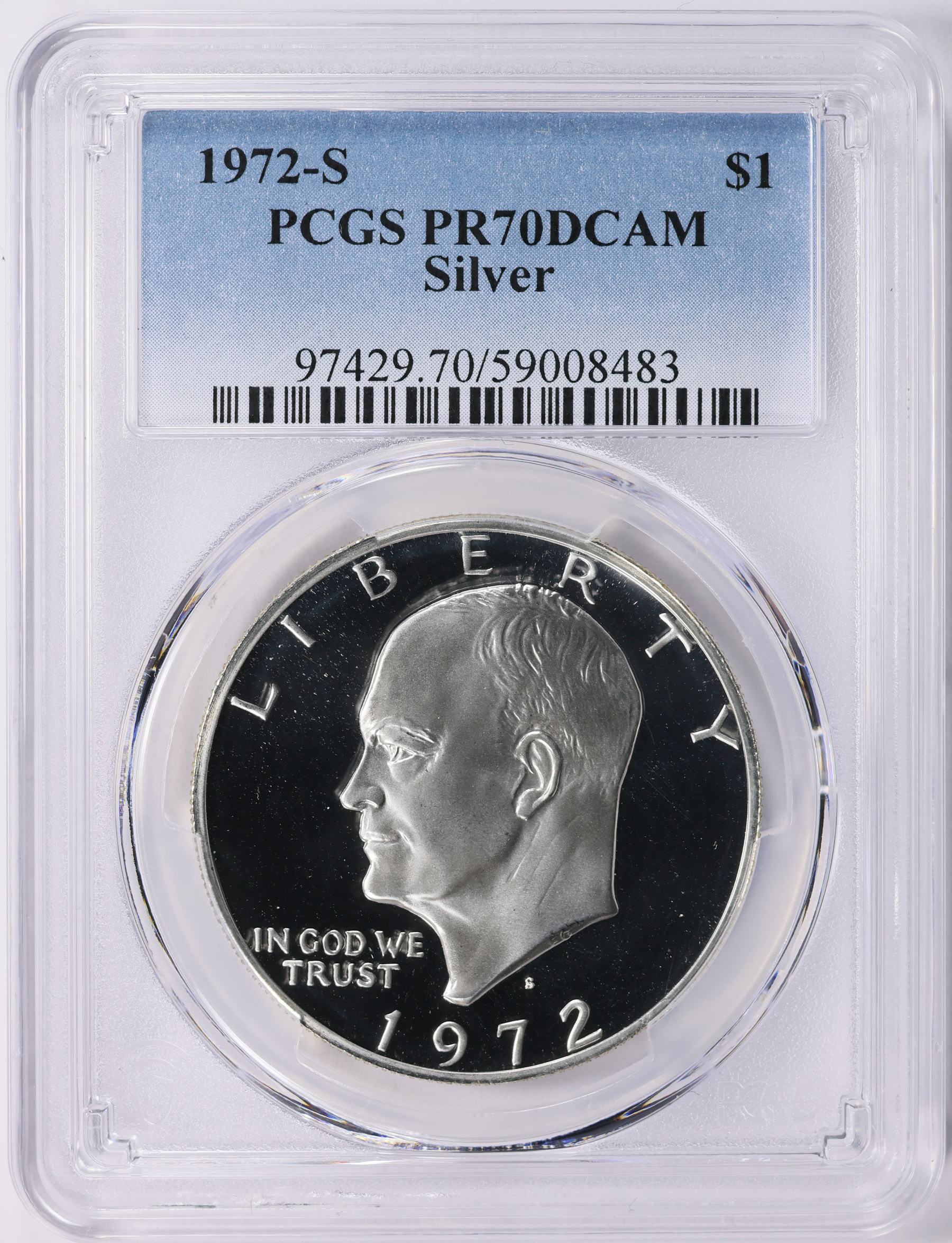 1972-S Eisenhower Dollar Silver PCGS Proof-70 DCAM (Item 1849368) | GreatCollections Coin Auctions