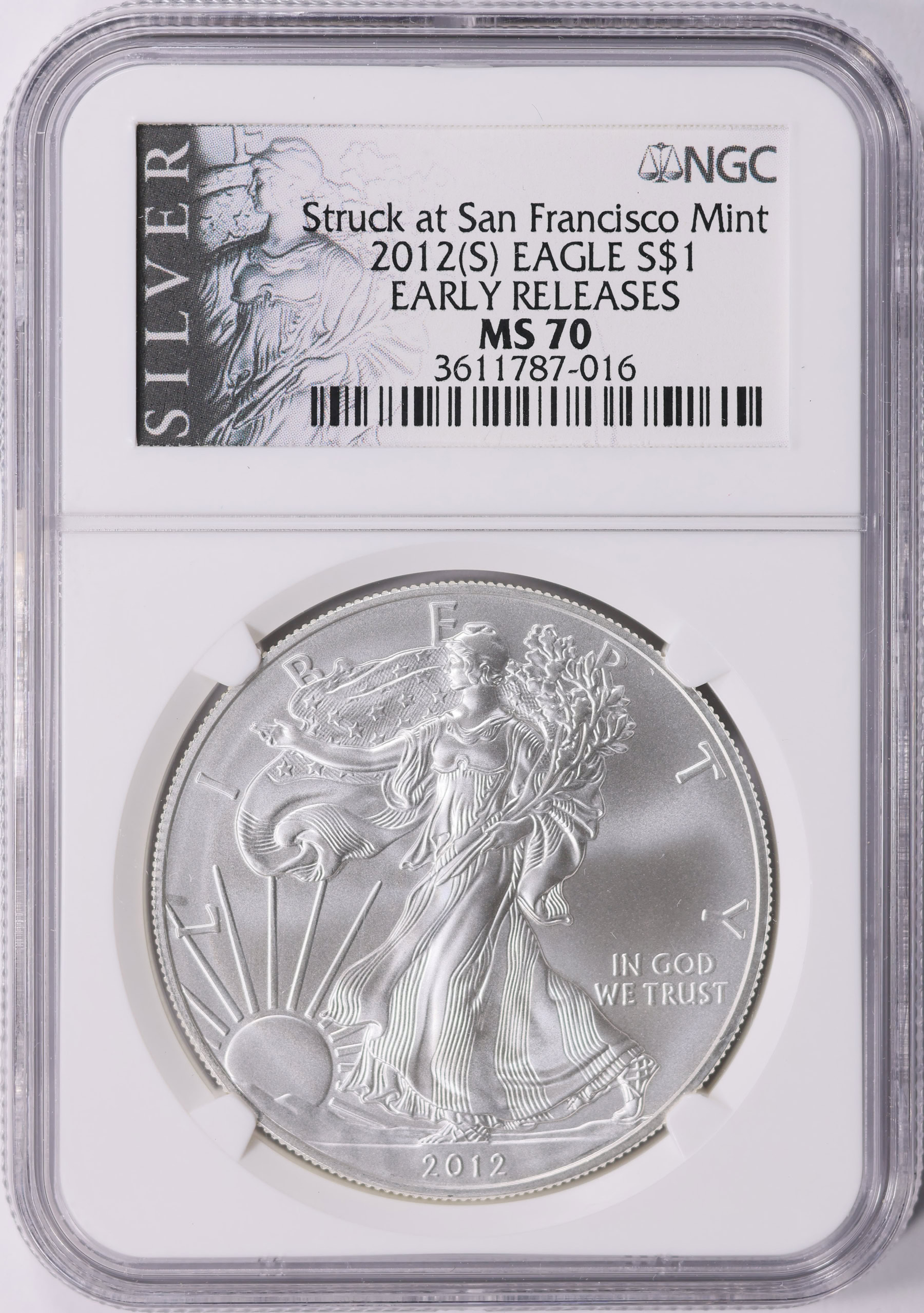 2012-(S) $1 Silver Eagle Early Releases Struck at San Francisco NGC MS-70 (Item 1849476 ...