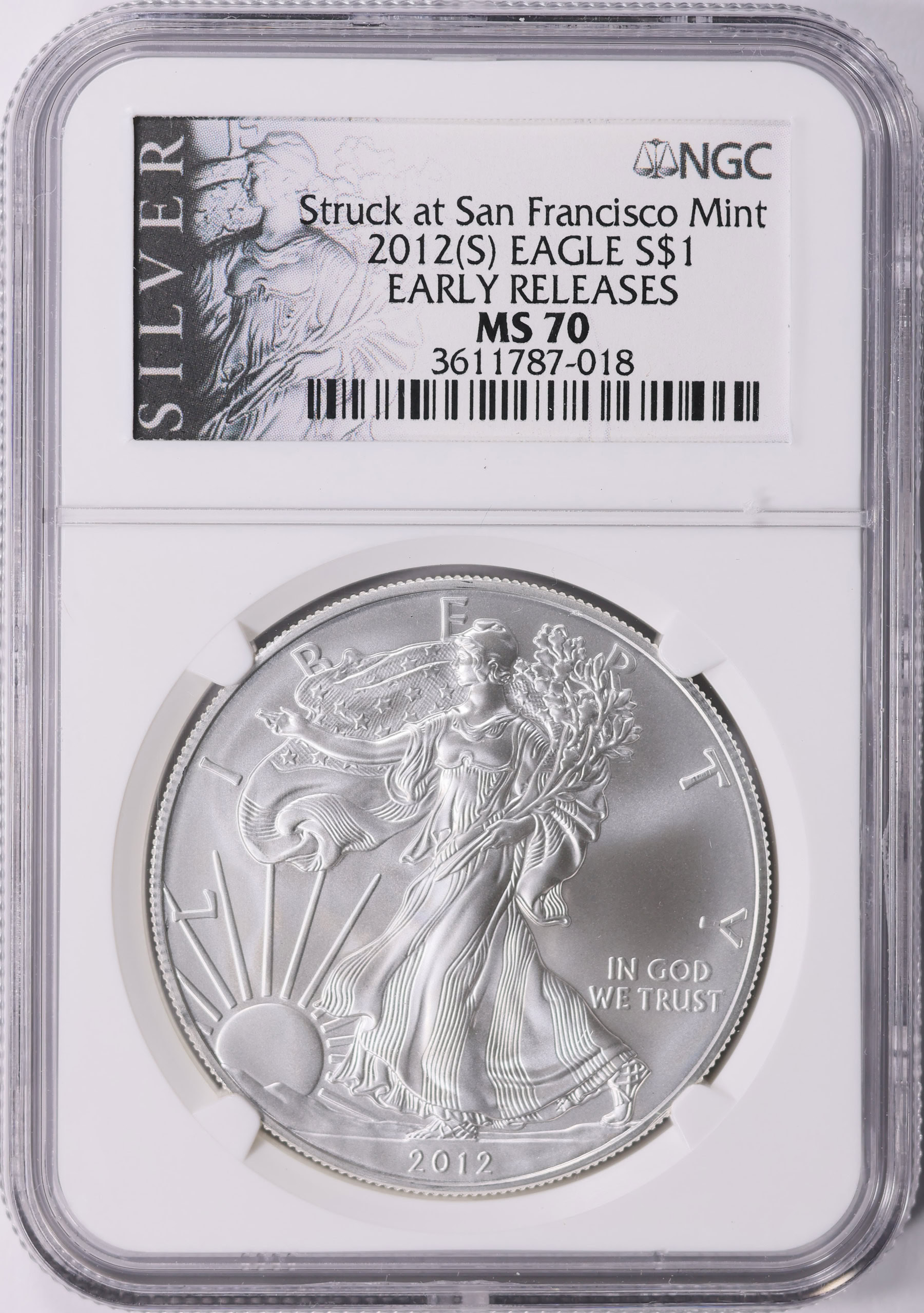 2012-(S) $1 Silver Eagle Early Releases. Struck at San Francisco NGC MS-70 (Item 1849490 ...