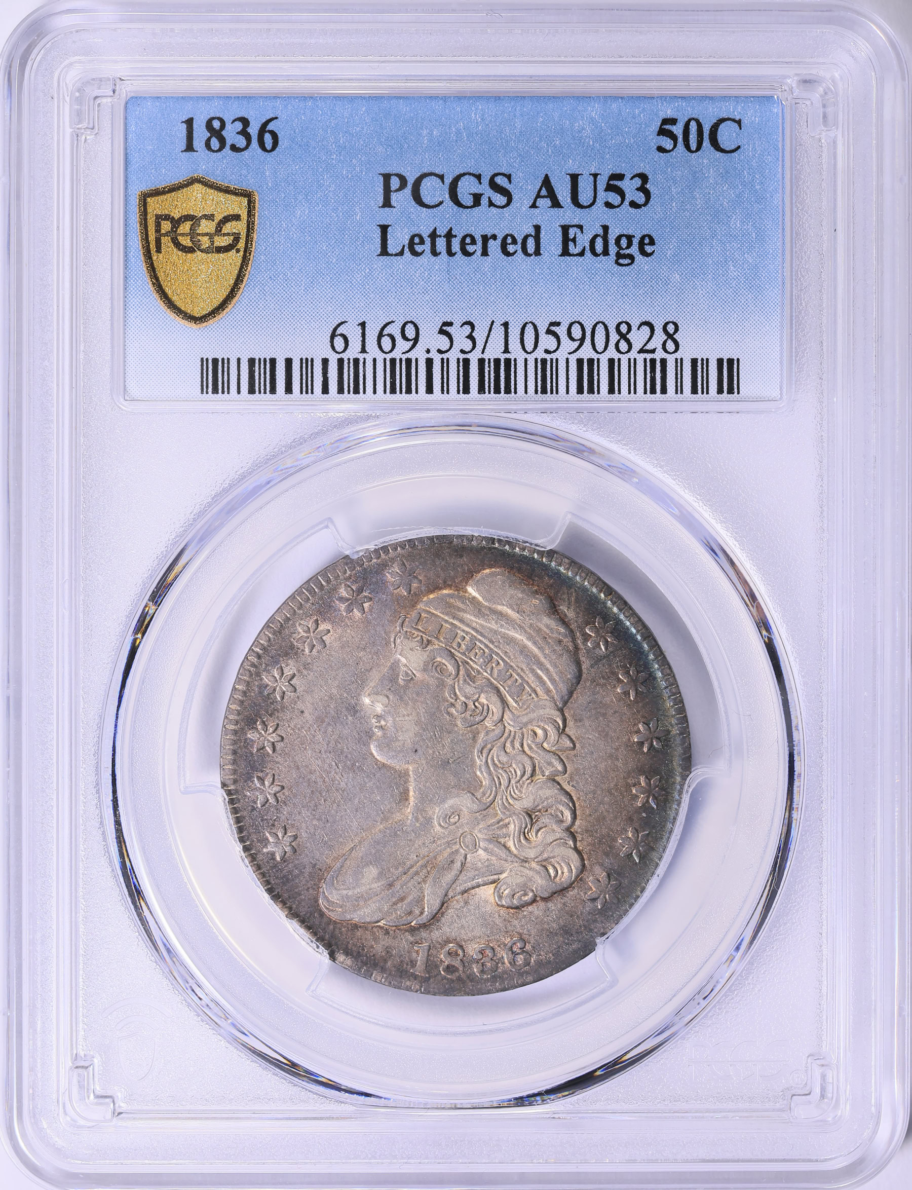 1836 Capped Bust Half Dollar Lettered Edge PCGS AU-53 (Toned) (Item ...
