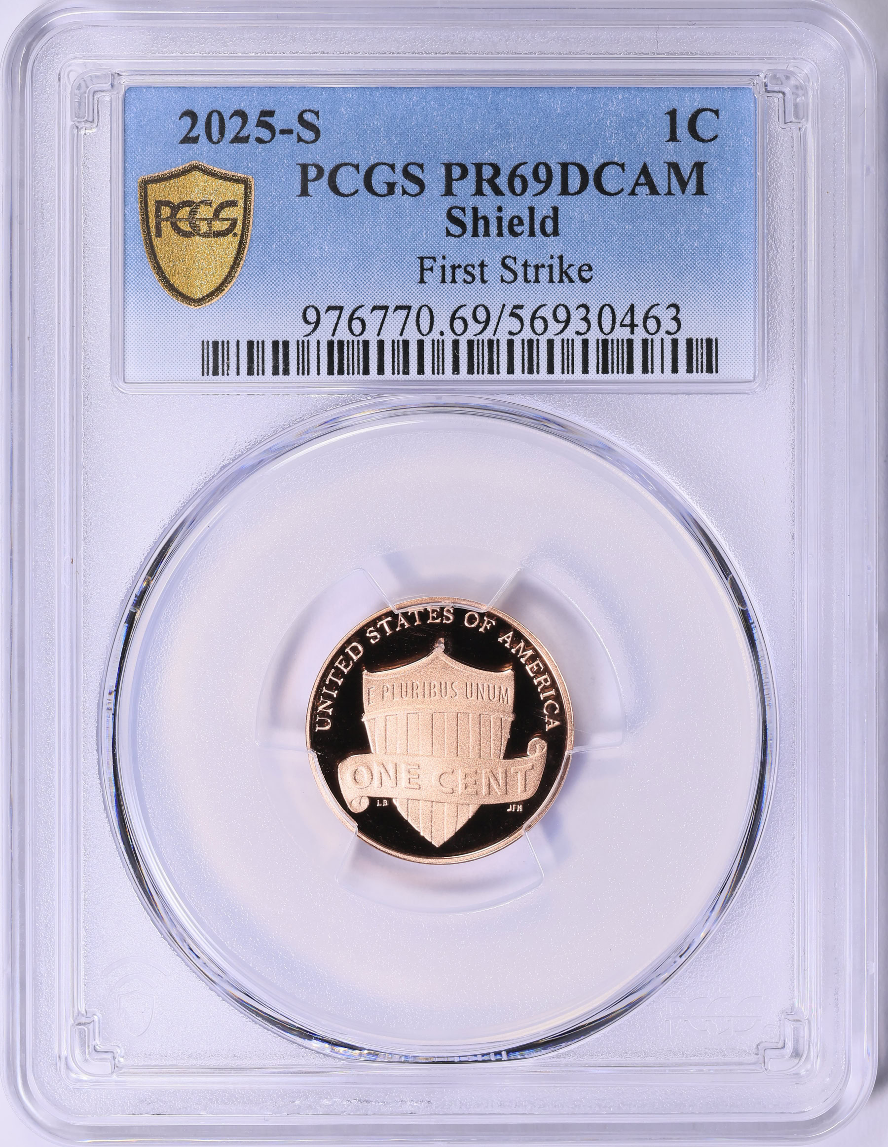 2025-S Lincoln Cent Shield First Strike PCGS Proof-69 DCAM | PCGS Cert ...