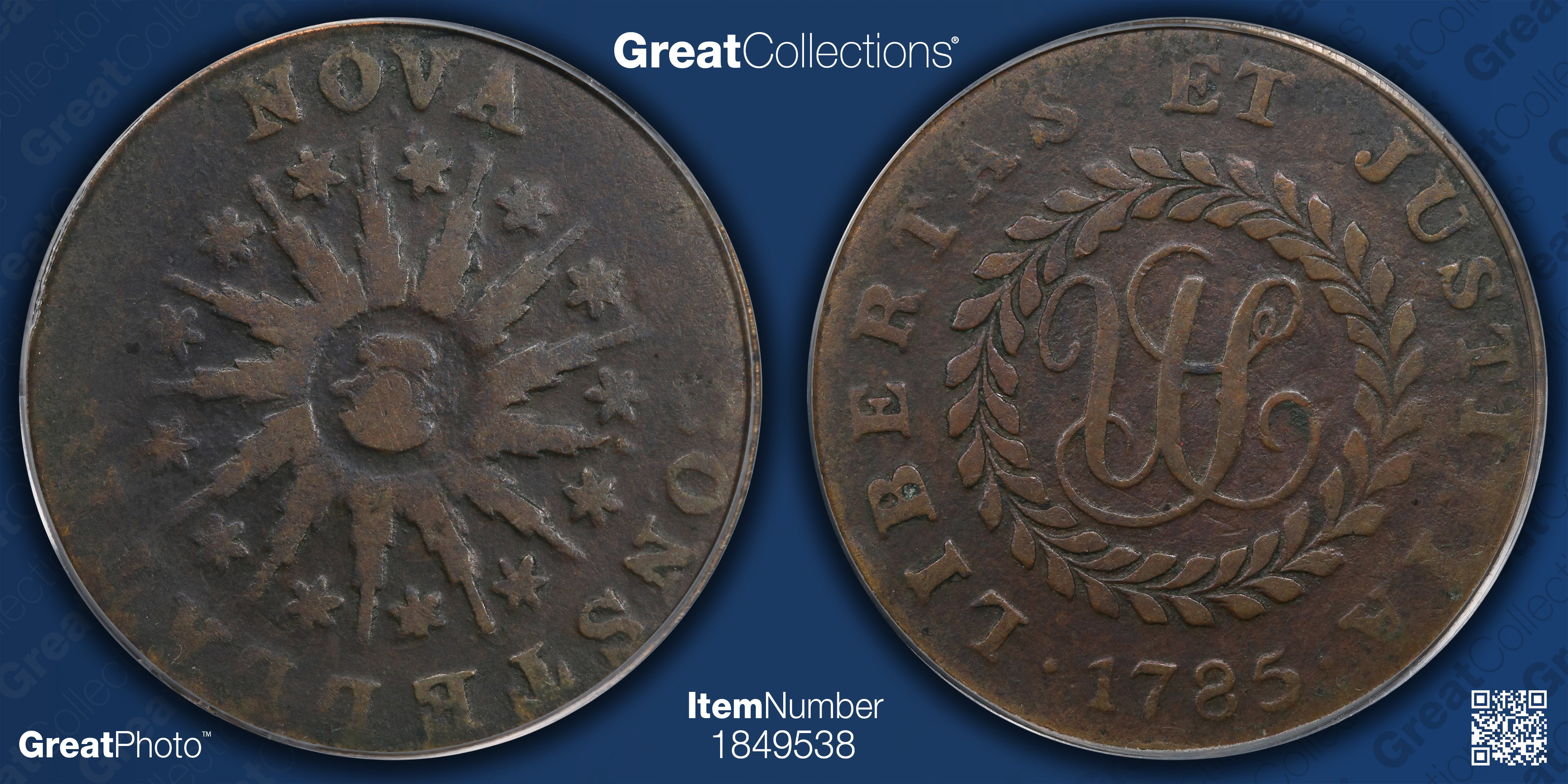 1785 Nova Constellatio Pointed Rays PCGS VF-20 (Item 1849538 ...