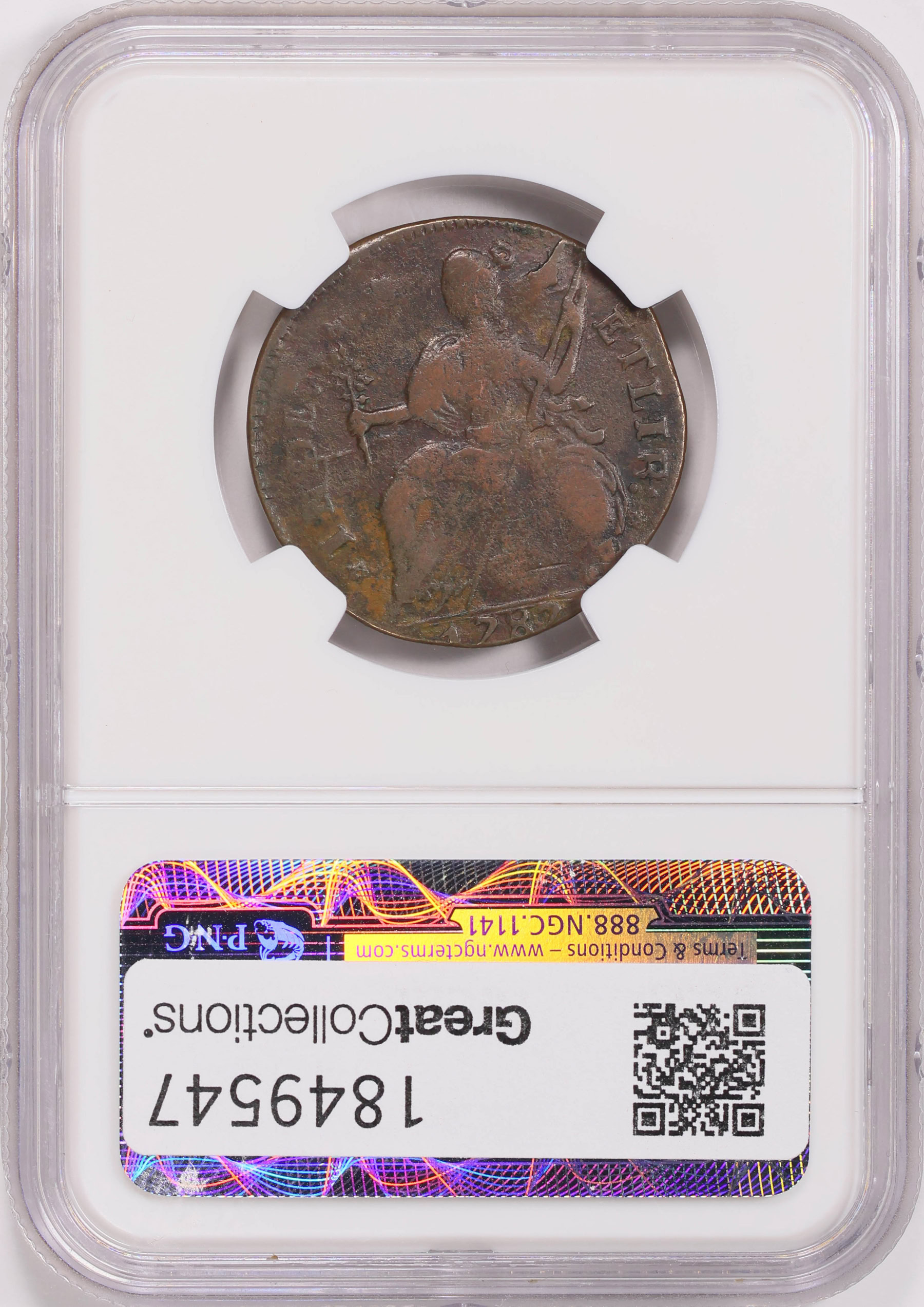 1787 Connecticut Copper ETLIR, Miller 33.29-gg.1 NGC VF-30 BN (Ex: Eric ...