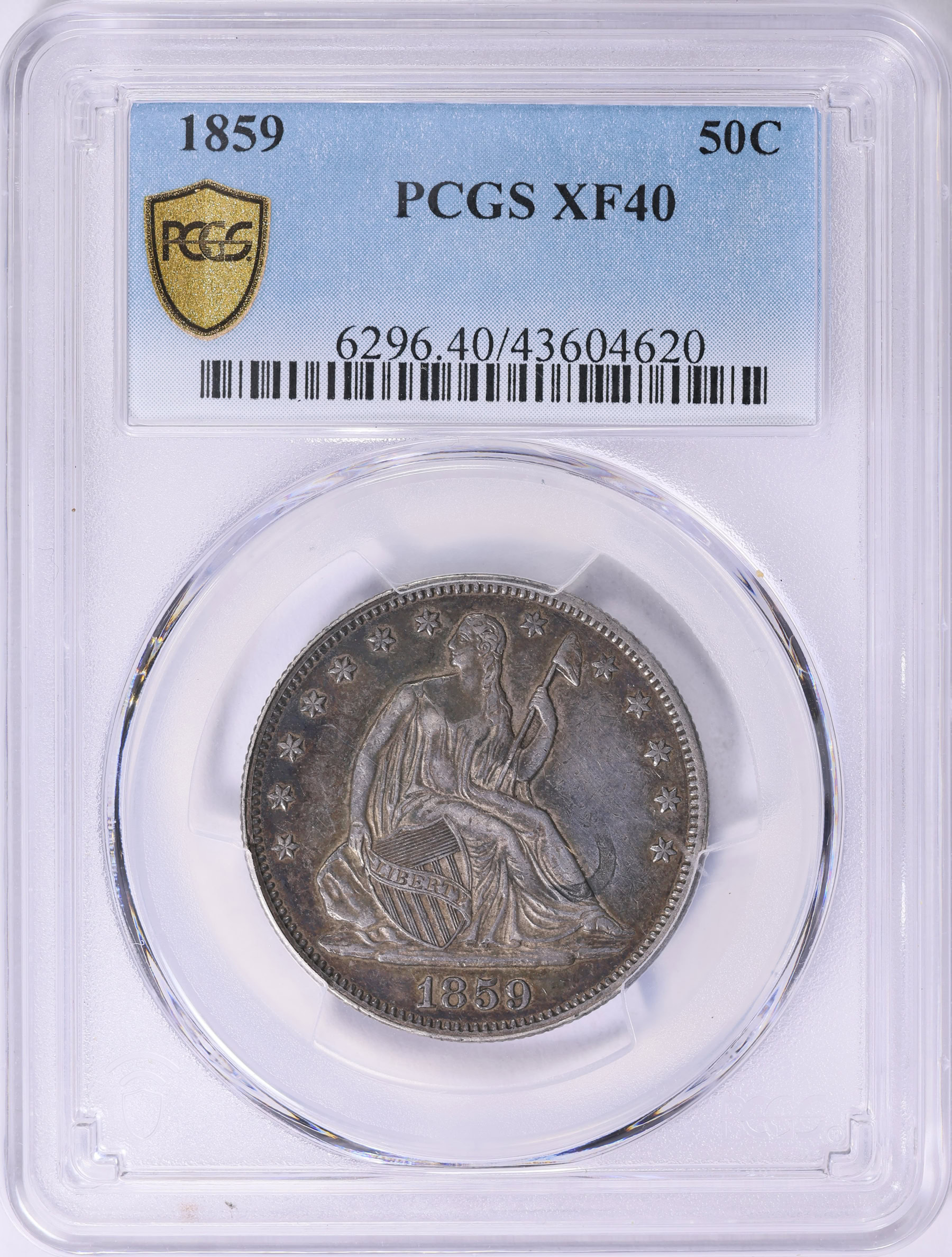 1859 Seated Liberty Half Dollar PCGS XF-40 (Item 1849607) | GreatCollections Coin Auctions