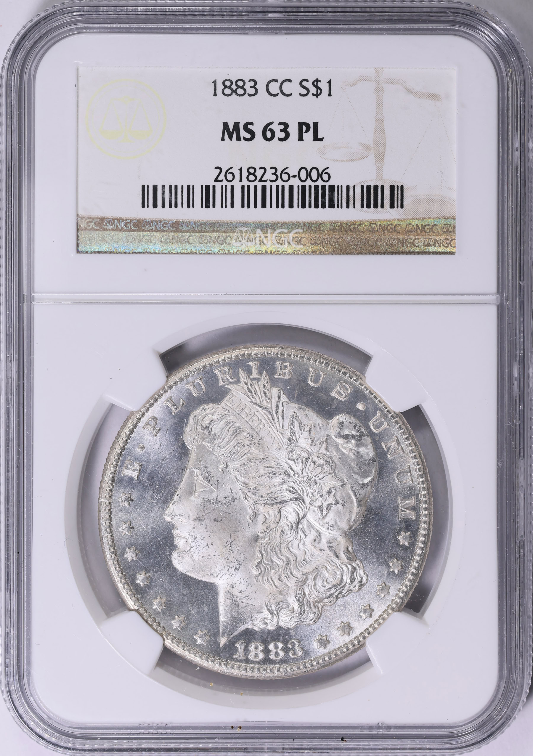 1883-CC Morgan Silver Dollar NGC MS-63 PL (Item 1849673) | GreatCollections Coin Auctions