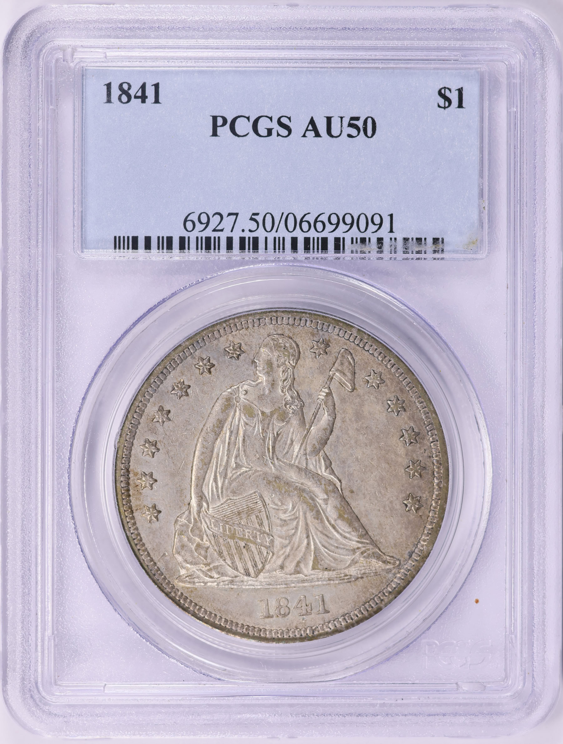 1841 Seated Liberty Silver Dollar PCGS AU-50 (Item 1849744) | GreatCollections Coin Auctions
