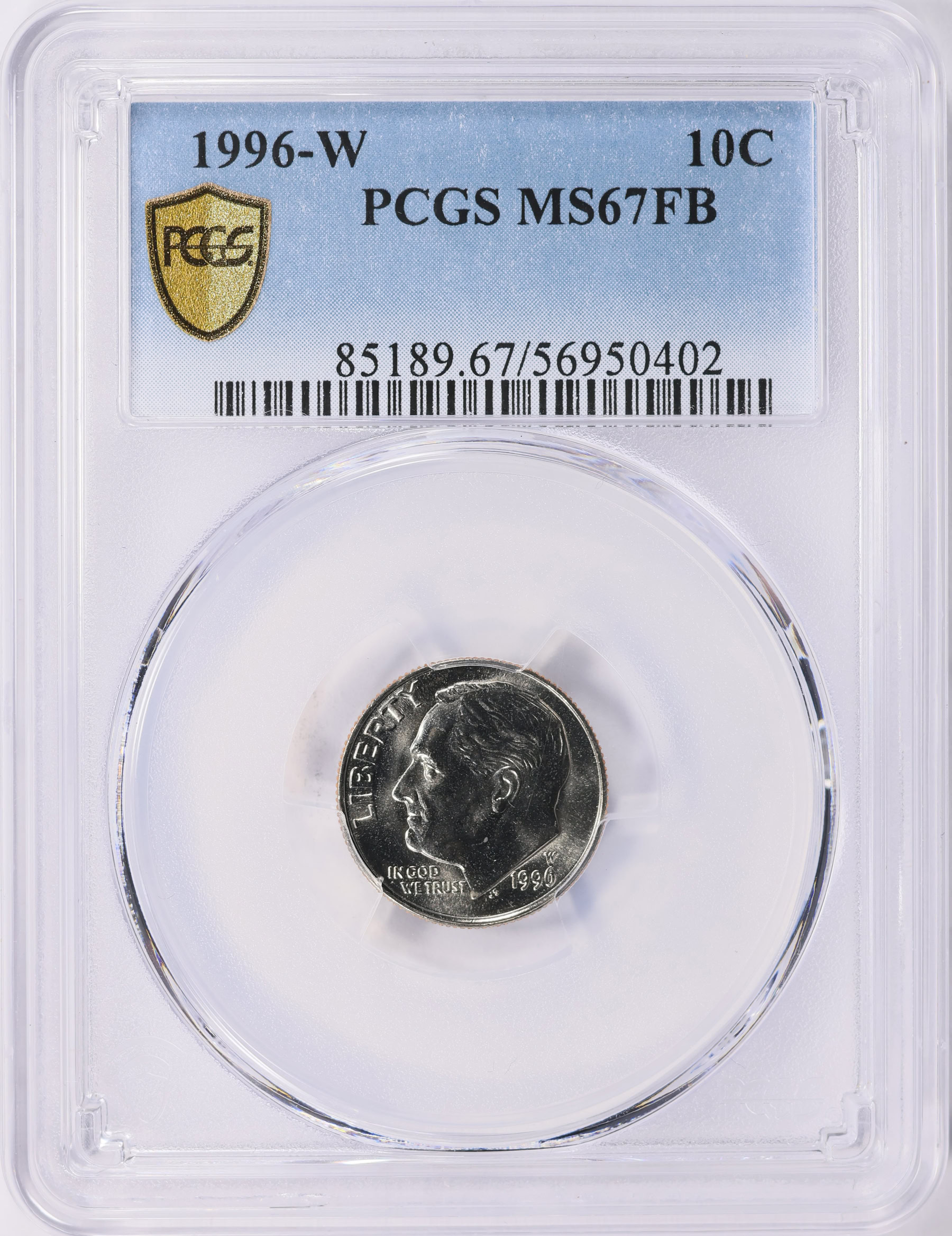 1996-W Roosevelt Dime PCGS MS-67 FB (Item 1849798) | GreatCollections ...