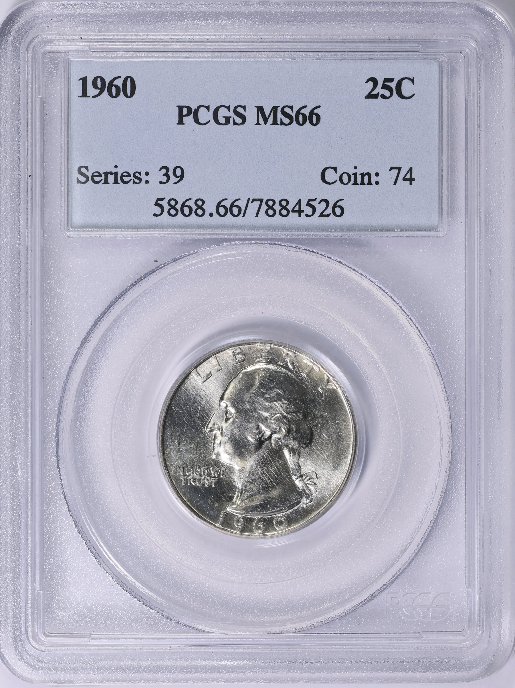 1960 Washington Quarter PCGS MS-66 (Item 1849908) | GreatCollections ...