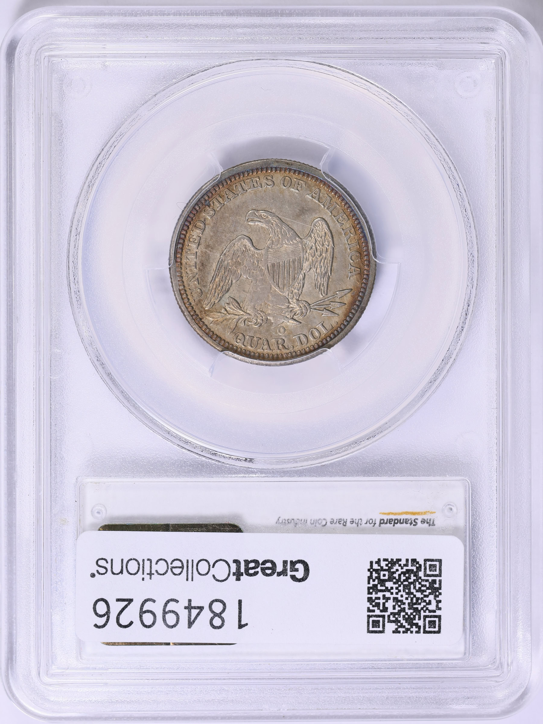 1841-O Seated Liberty Quarter PCGS AU-58 (Toned) (Item 1849926) | GreatCollections Coin Auctions