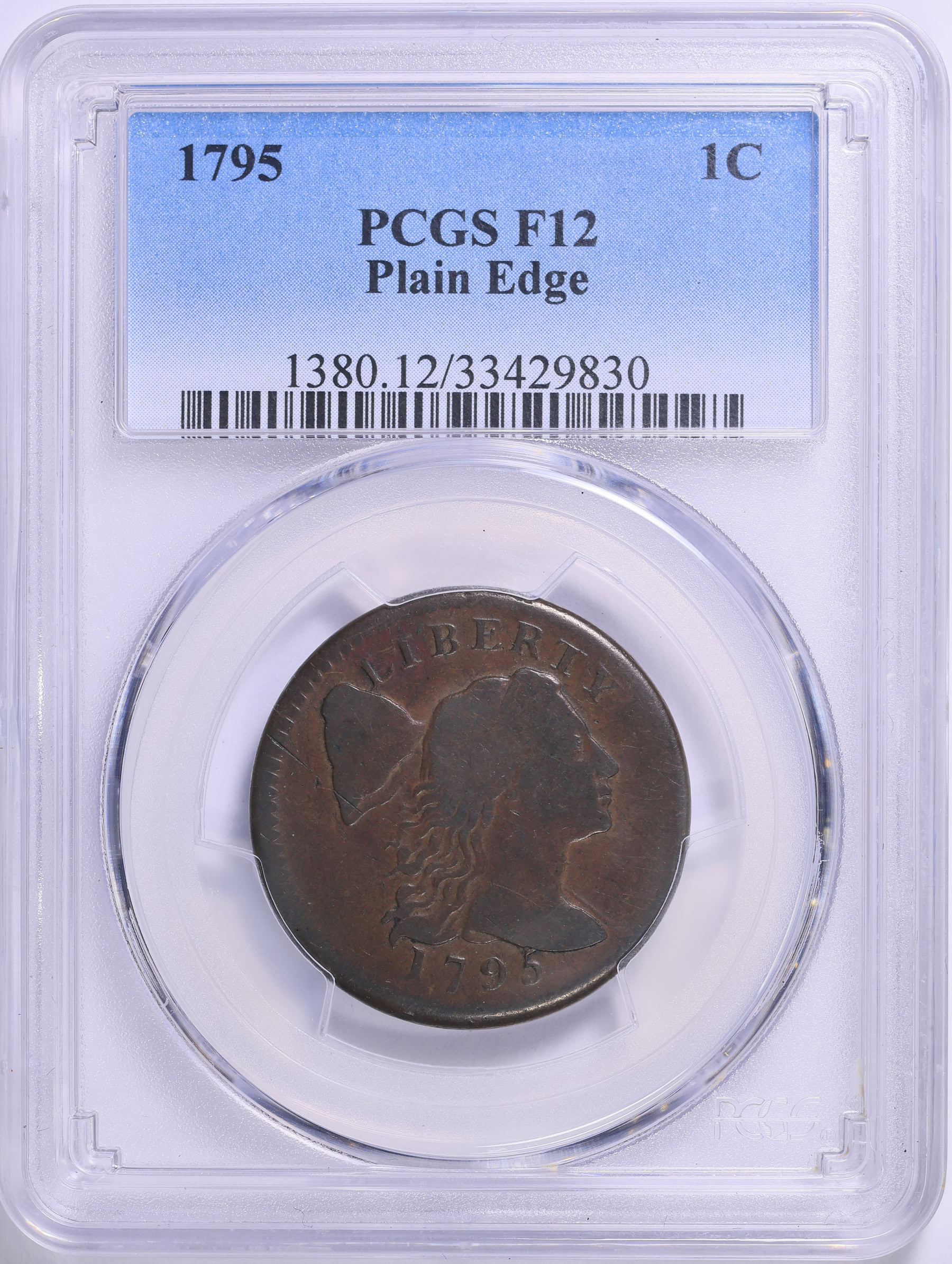 1795 Liberty Cap Cent Plain Edge PCGS F-12 BN (Item 1849935 ...
