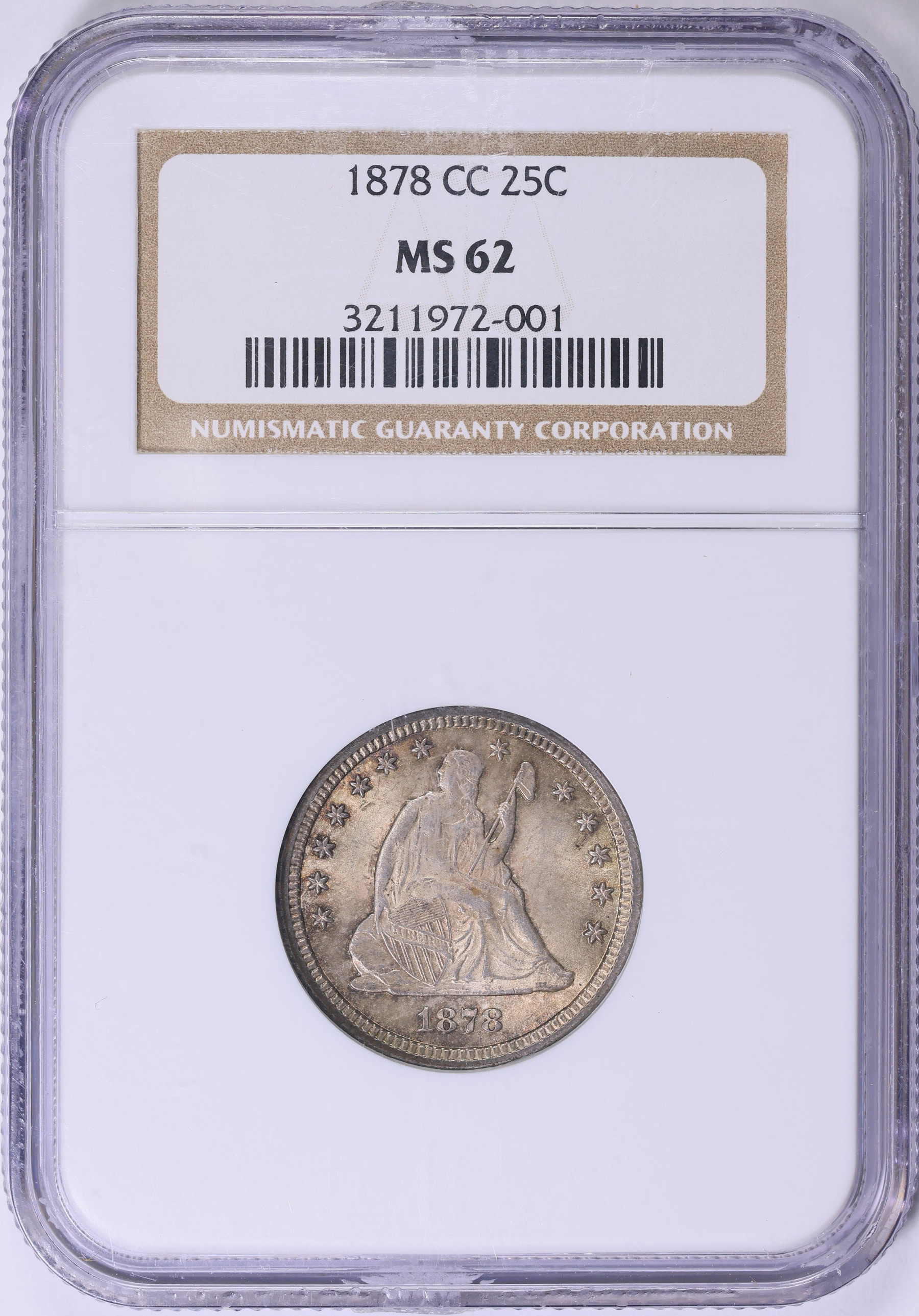 1878-CC Seated Liberty Quarter NGC MS-62 (Item 1849946) | GreatCollections Coin Auctions