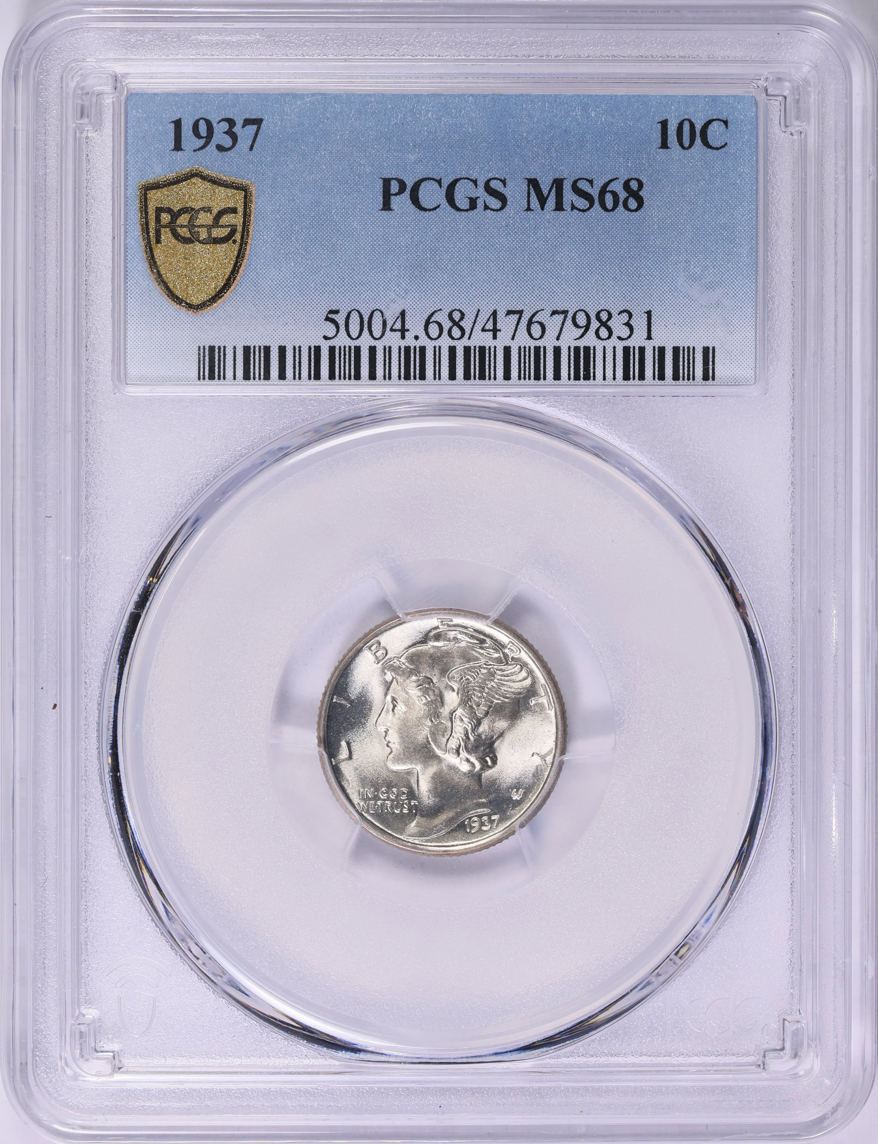 1937 Mercury Dime PCGS MS-68 (Item 1849981) | GreatCollections Coin Auctions